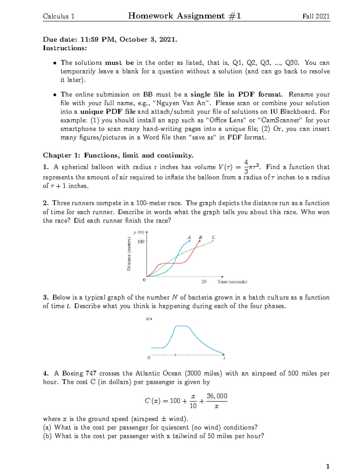 HW1 Gr1 Tues Due Oct3 2021 - Due date: 11:59 PM, October 3, 2021. Instructions: The solutions ...