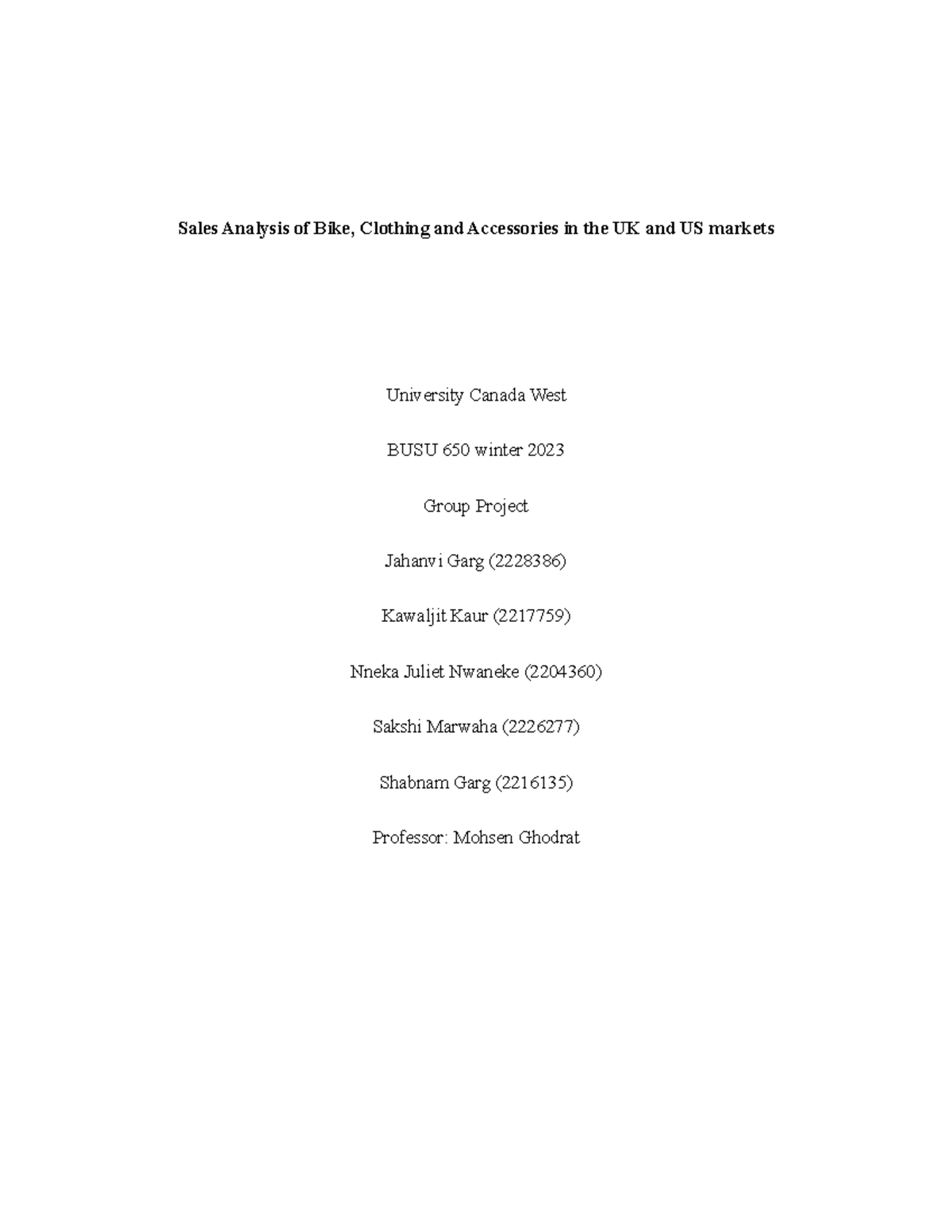 BUSI Final Project - jjsik - Sales Analysis of Bike, Clothing and ...