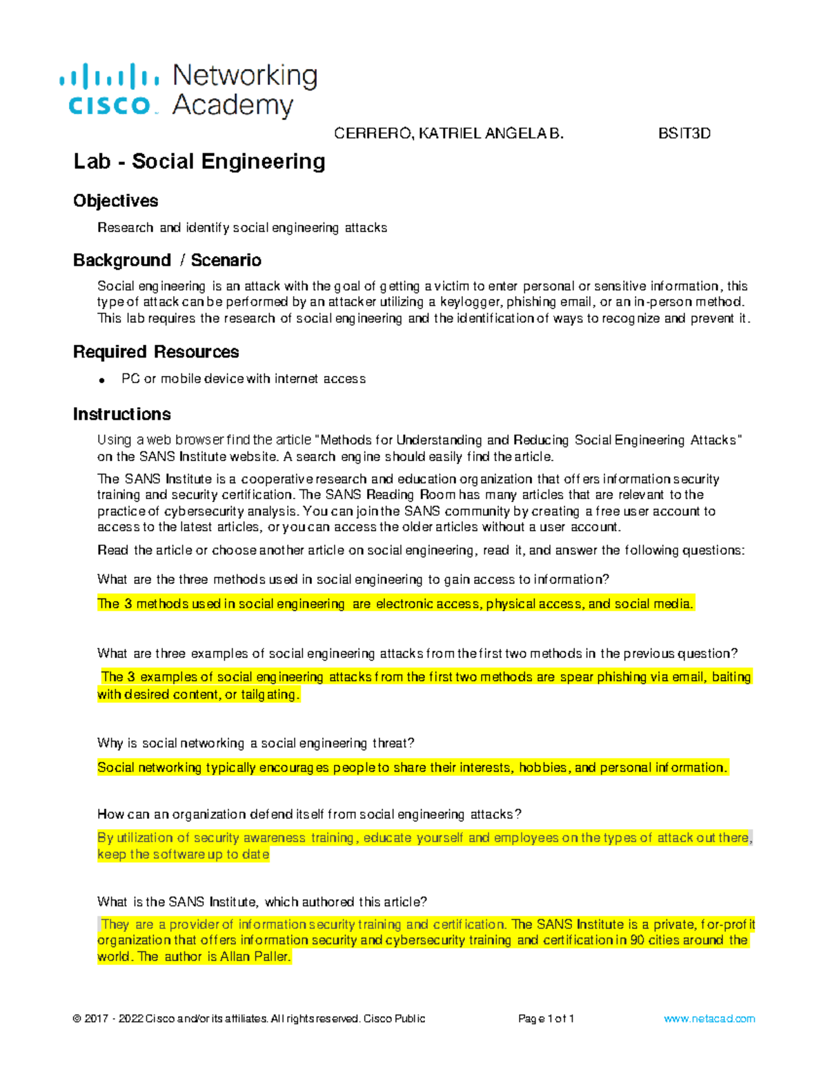 2.4.8 Lab - Social Engineering - CERRERO, KATRIEL ANGELA B. BSIT3D ...
