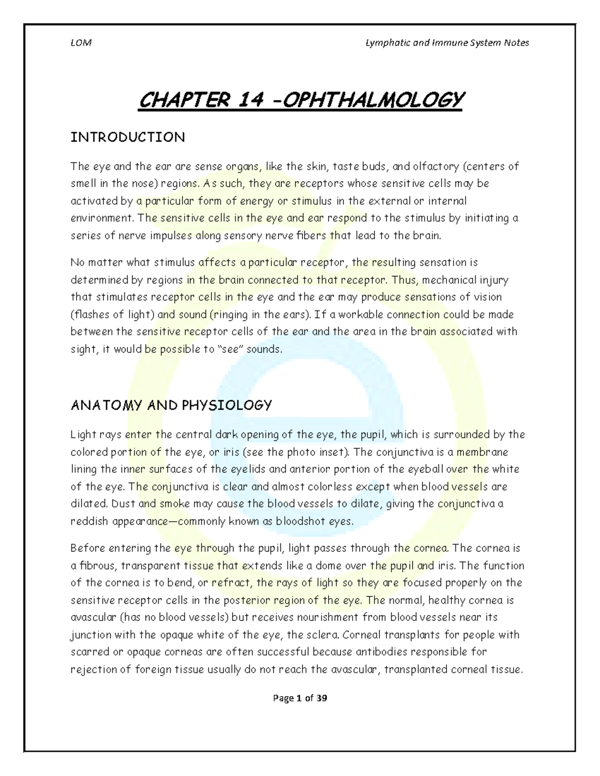 Ophthalmonotes - Ophthalmology - CHAPTER 14 -OPHTHALMOLOGY INTRODUCTION ...