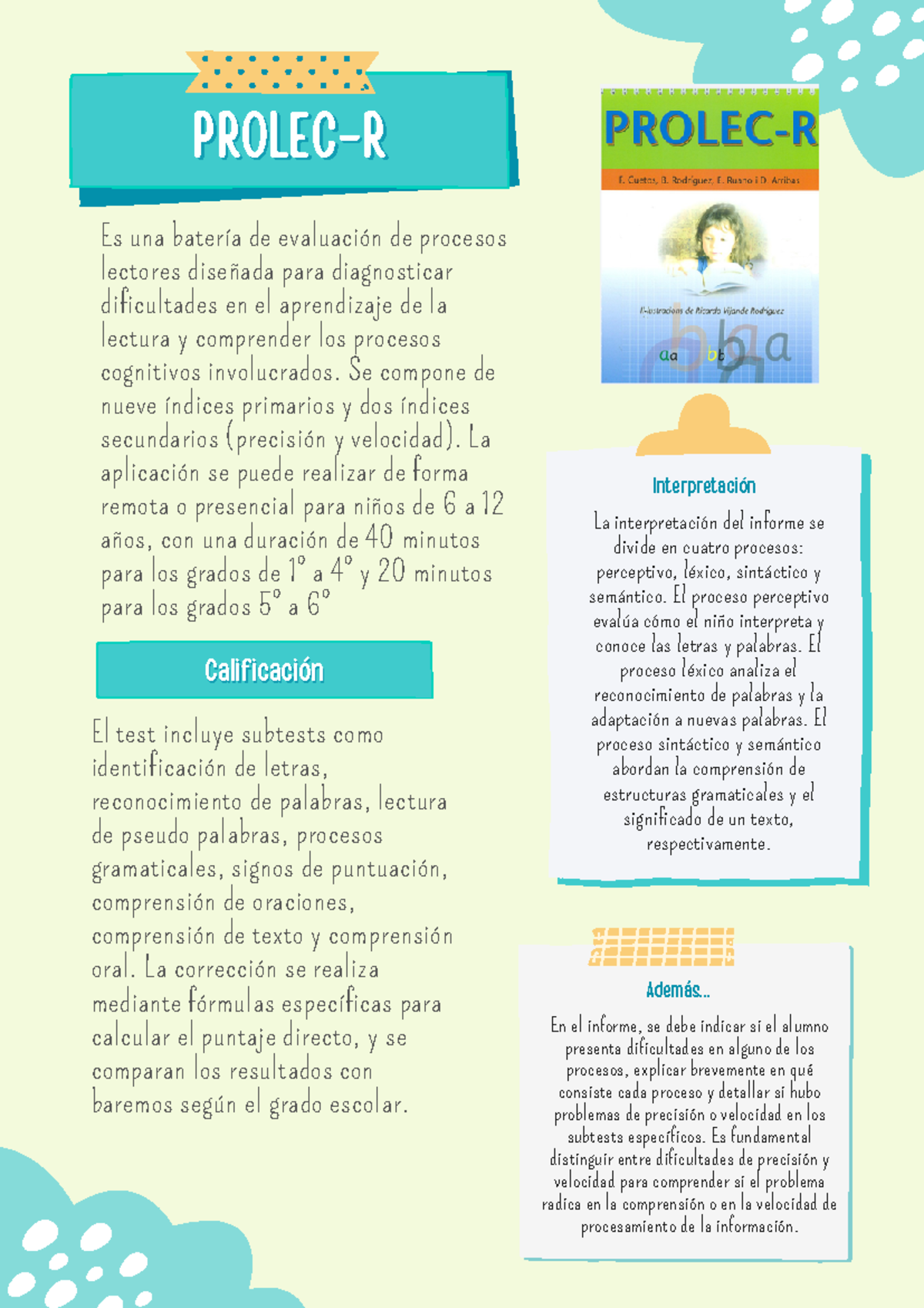 Resumen Prolec-R - PROLEC-RPROLEC-R El test incluye subtests como ...