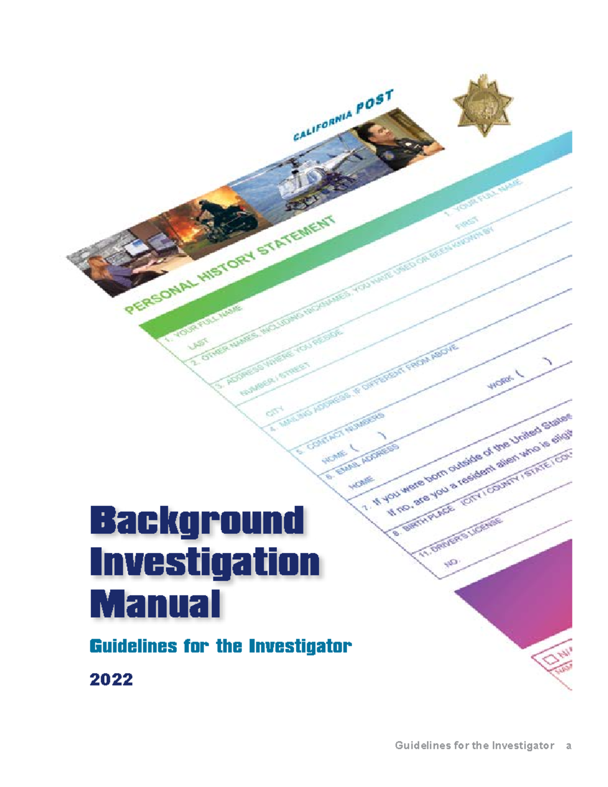 Background Investigation - Guidelines for the Investigator a Background ...