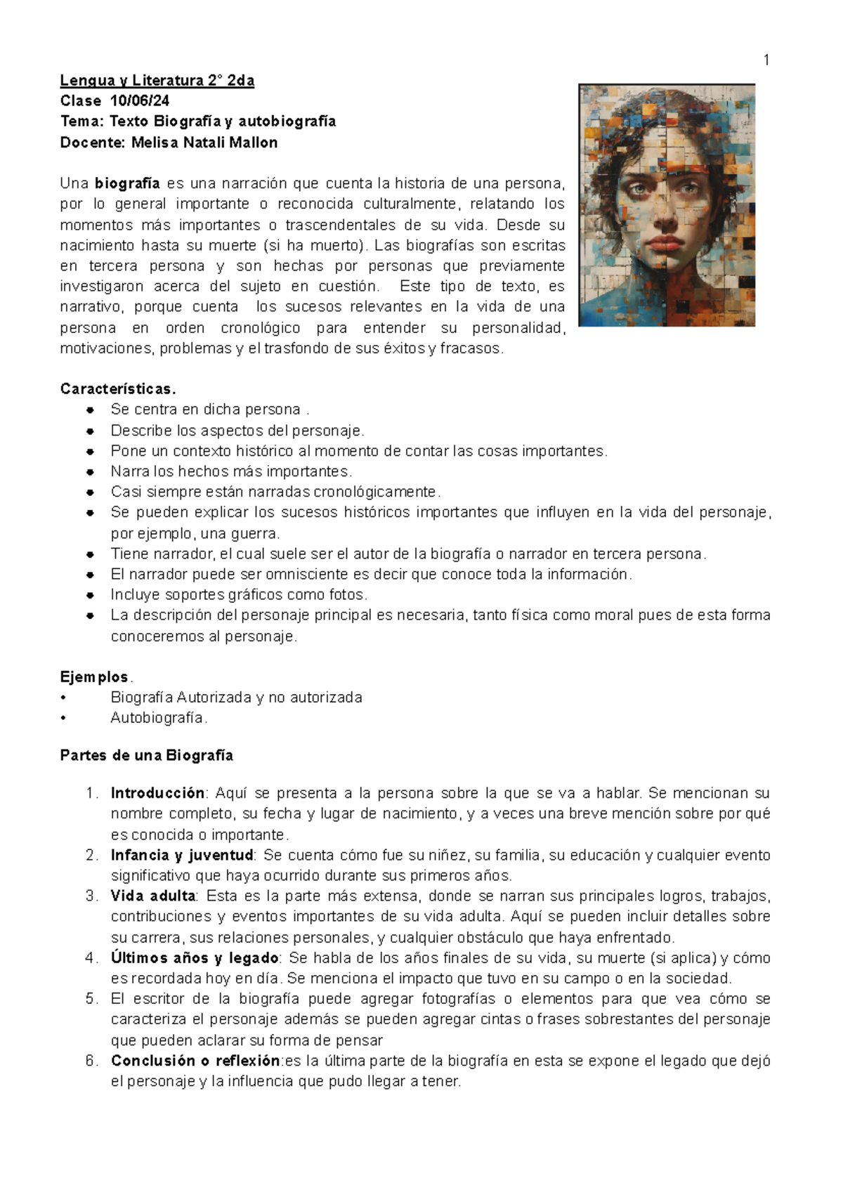 Biografía 2DO 2DA - Lengua y Literatura 2° 2da Clase 10/06/ Tema: Texto ...