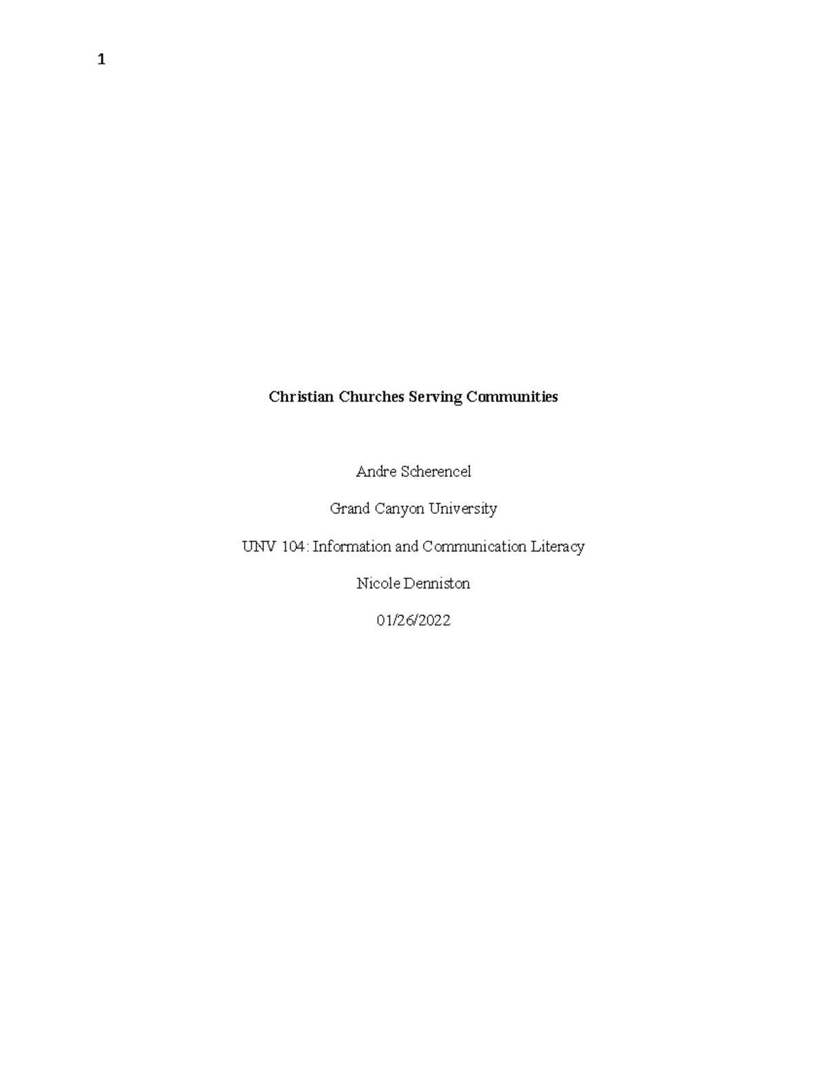Exploratory Final Draft - Christian Churches Serving Communities Andre ...