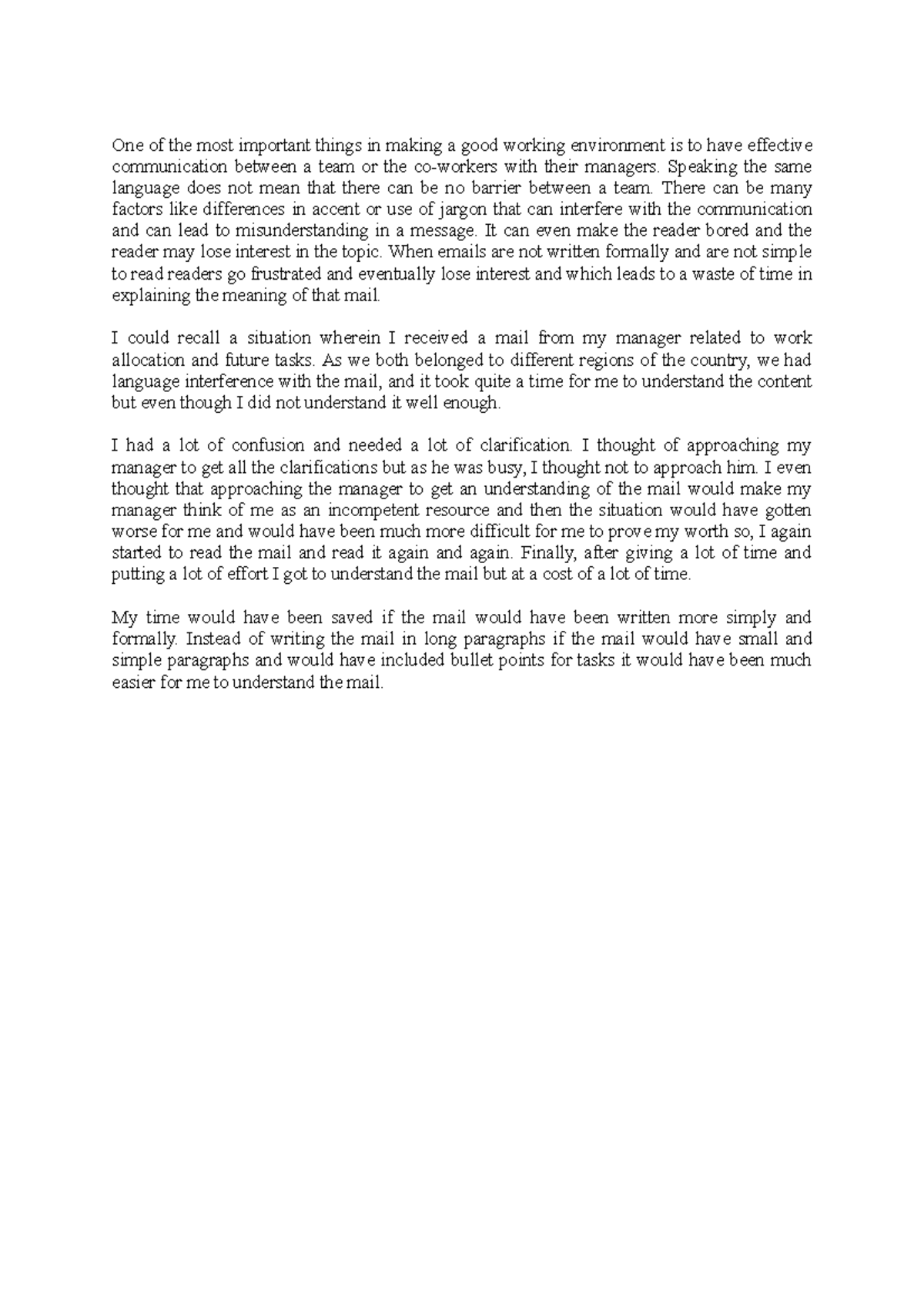 Plain Language - Assignments - One of the most important things in ...