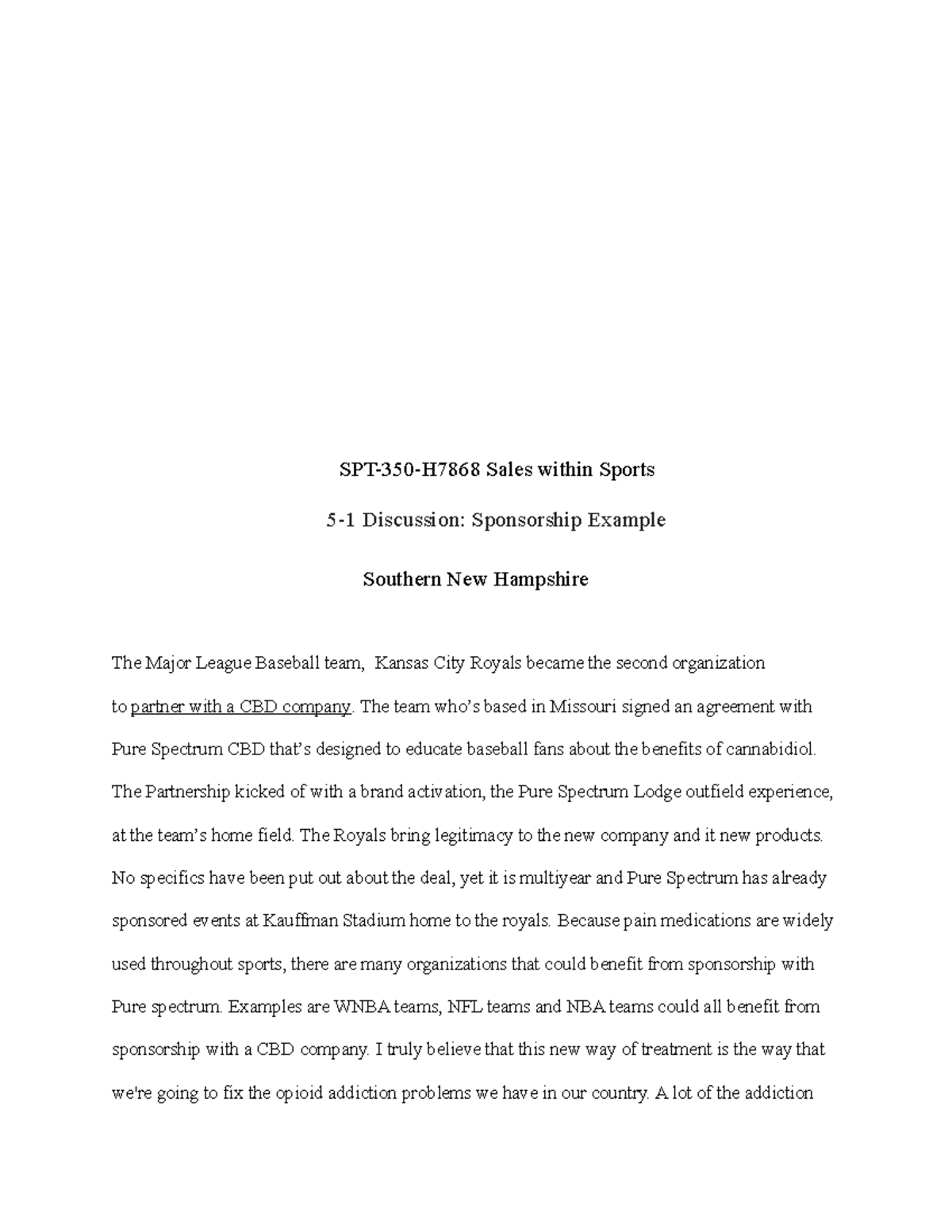 5-1 discussion - The Major League Baseball team, Kansas City Royals ...