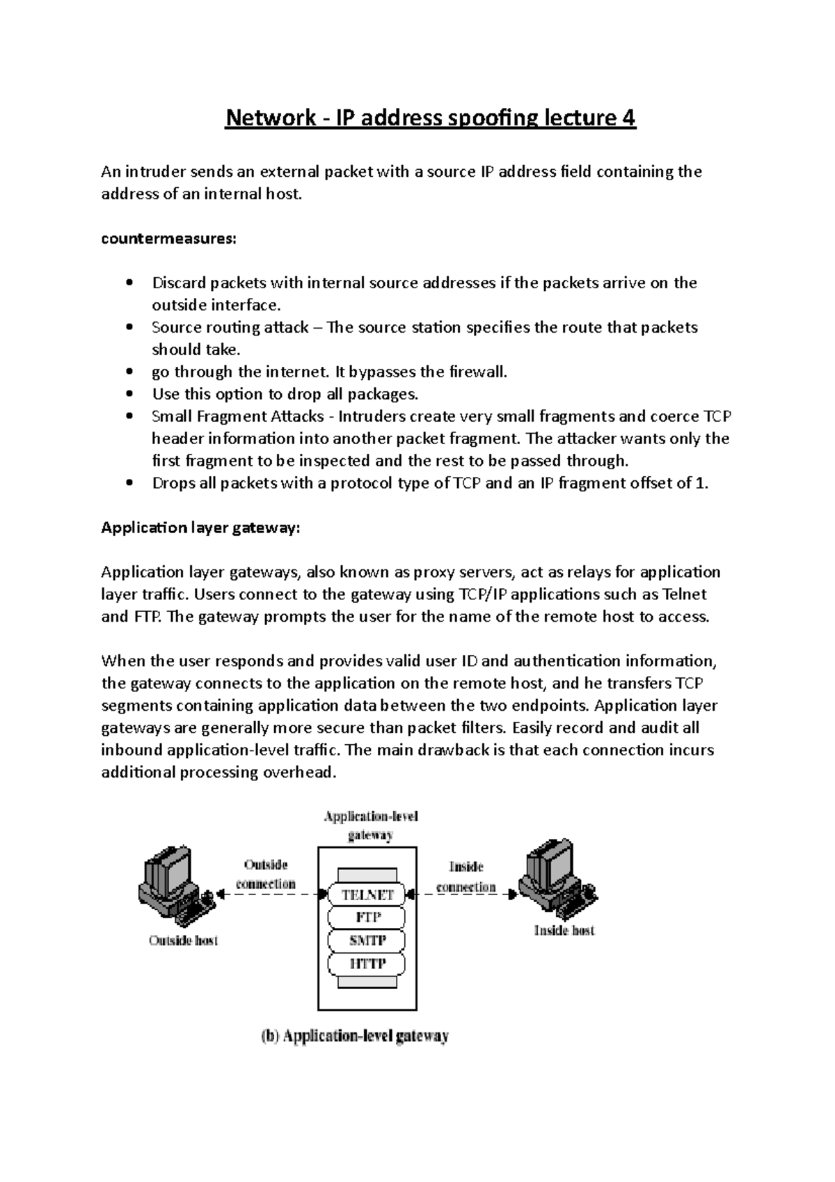 Network - IP address spoofing lecture 4 - countermeasures: Discard ...