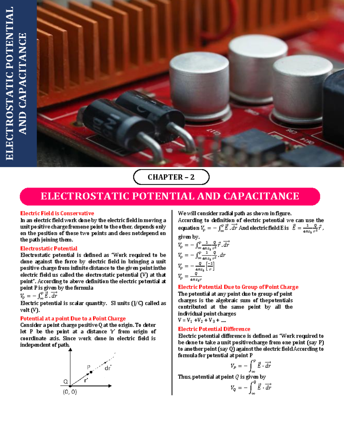 Electrostatic Potential And Capacitance - Electric Field is ...