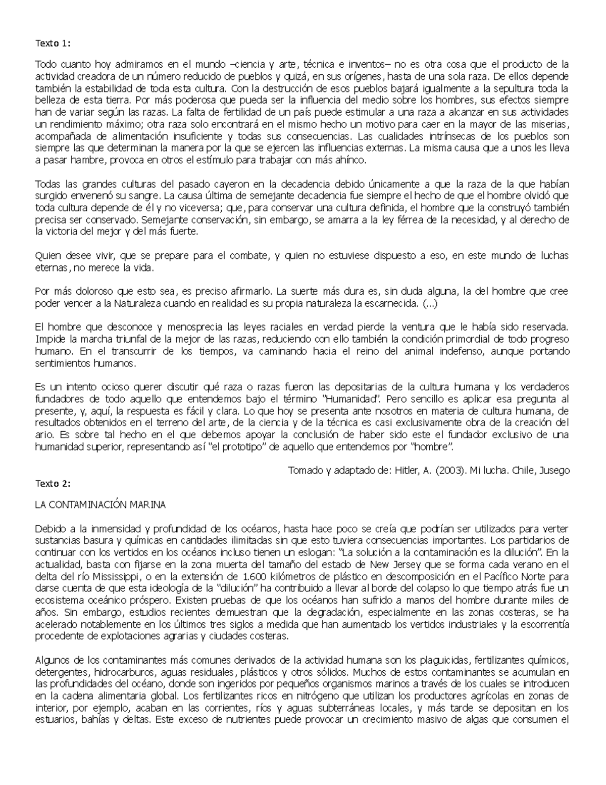 GUÍA 1 - TALLER DE INTERES GRAL. - Texto 1: Todo cuanto hoy admiramos ...