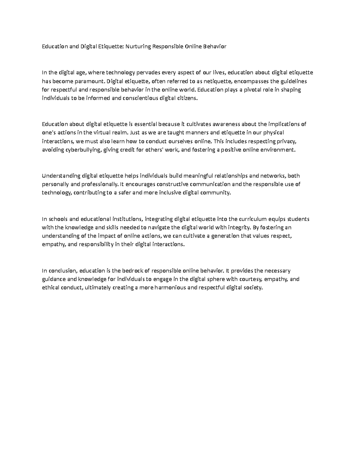 Education and Digital Etiquette - Digital etiquette, often referred to ...