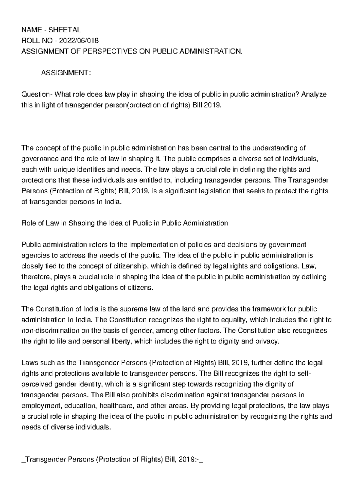 PPA assignment - BA(P) political science - Delhi University - Studocu