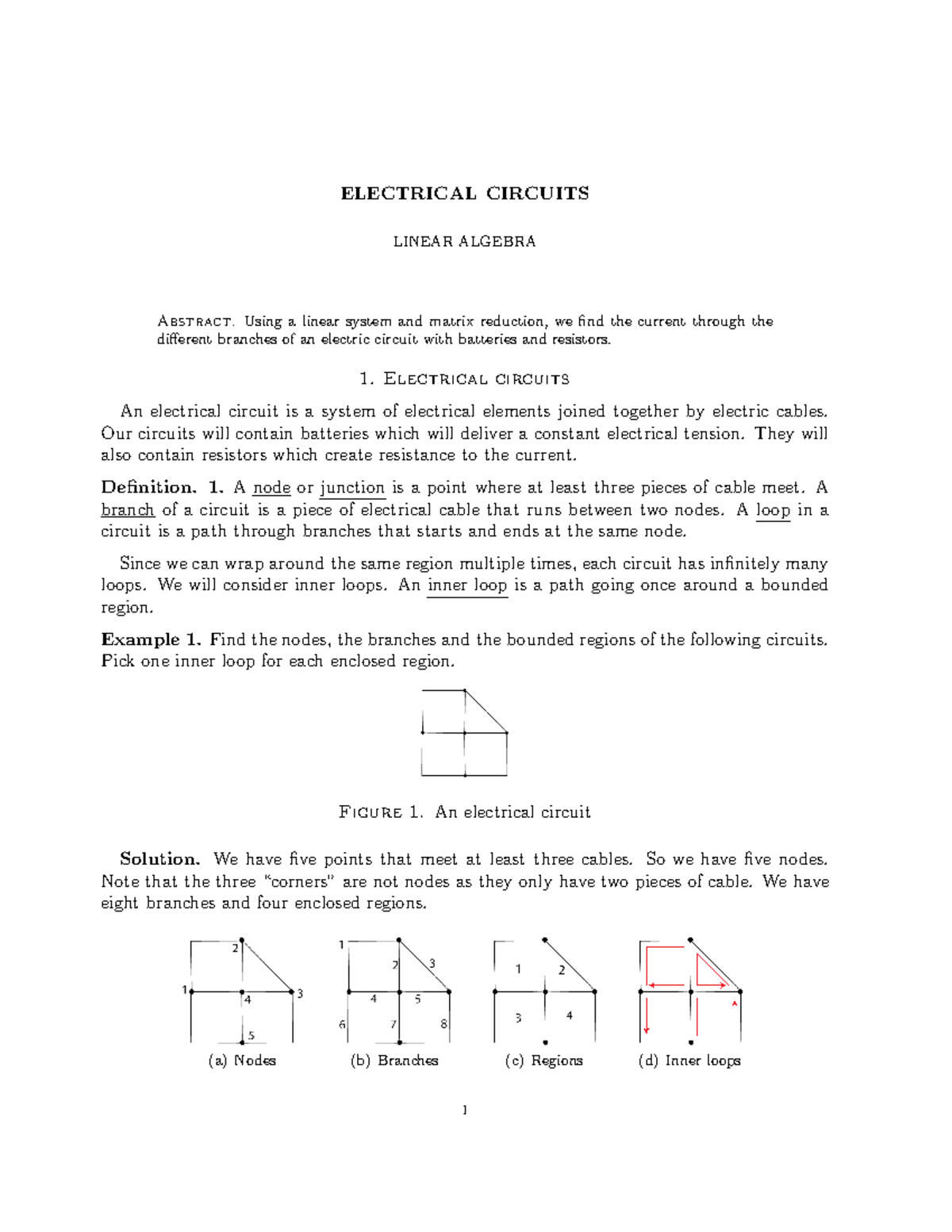 Linear Algebra Integrative Activity - ELECTRICAL CIRCUITS LINEAR ...