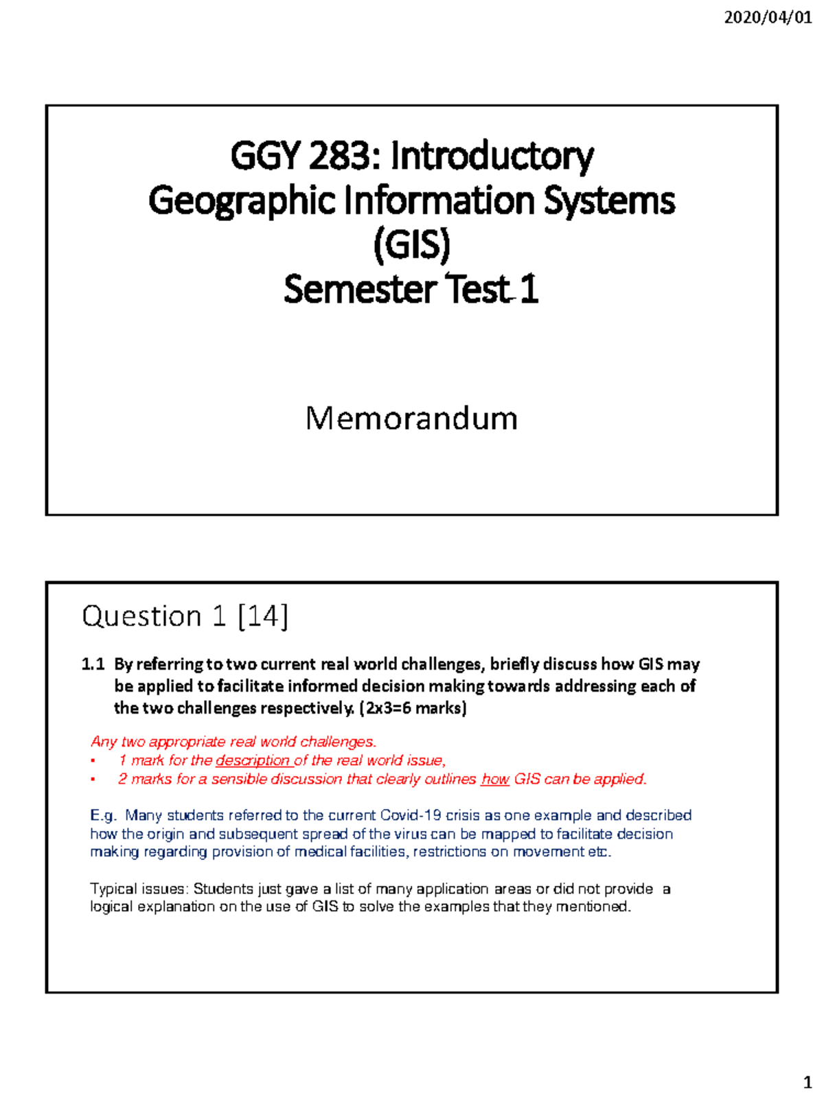 Semester Test 1 2020 Warning Tt Undefined Function 32 Ggy 283 Introductory Geographic 2655