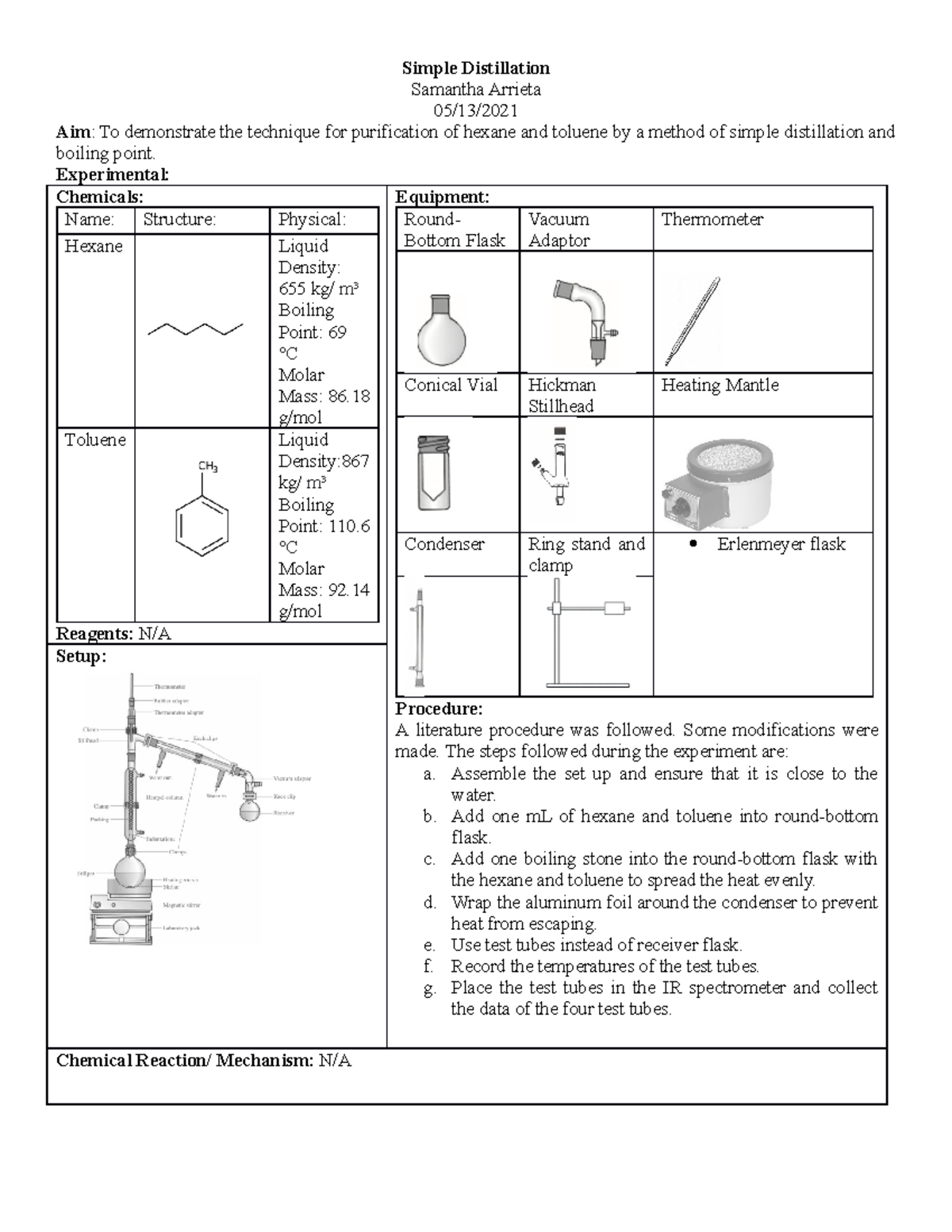Simple Distillation - Nova Southeastern University - Simple ...