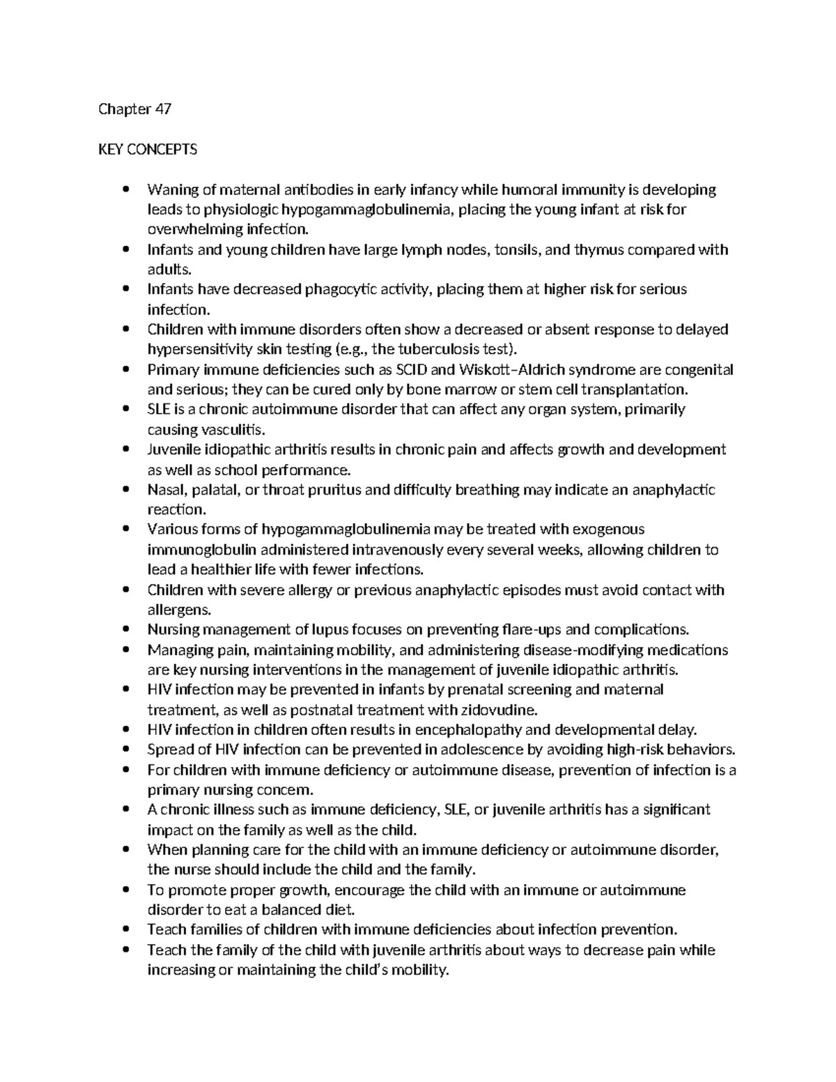 Peds Chap 47 Key Points - Pediatrics Textbook authors Ricci, Kyle, and ...