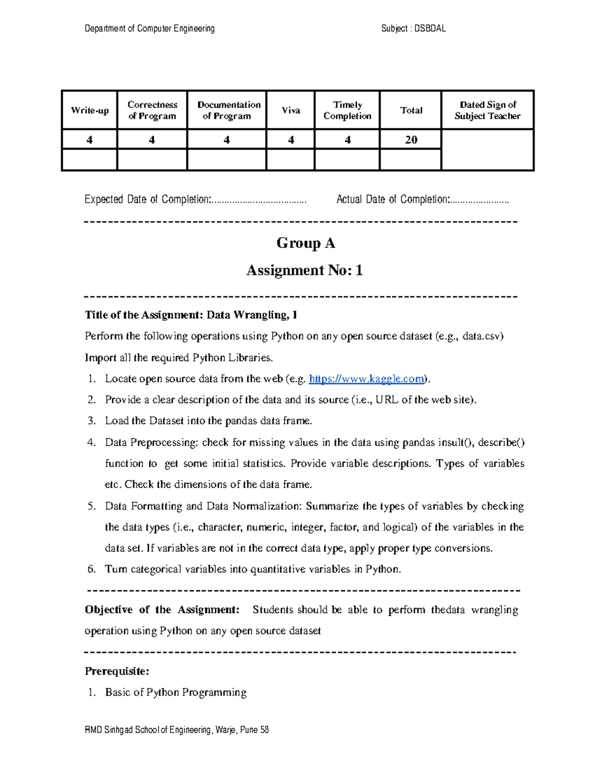 Part A Assignment No 1 - Write-up Correctnessof Program Documentationof Program Viva - Studocu