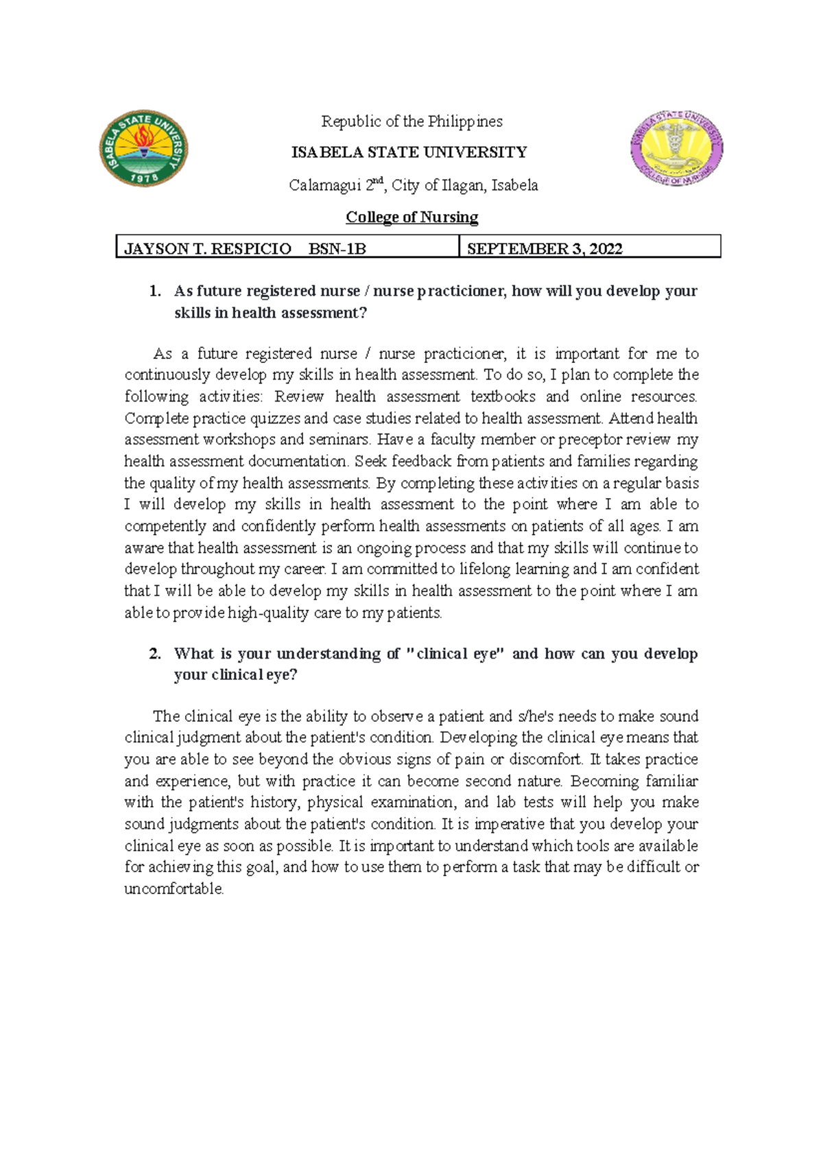 Respicio- Jayson-JR - Ipot iakw - Republic of the Philippines ISABELA ...