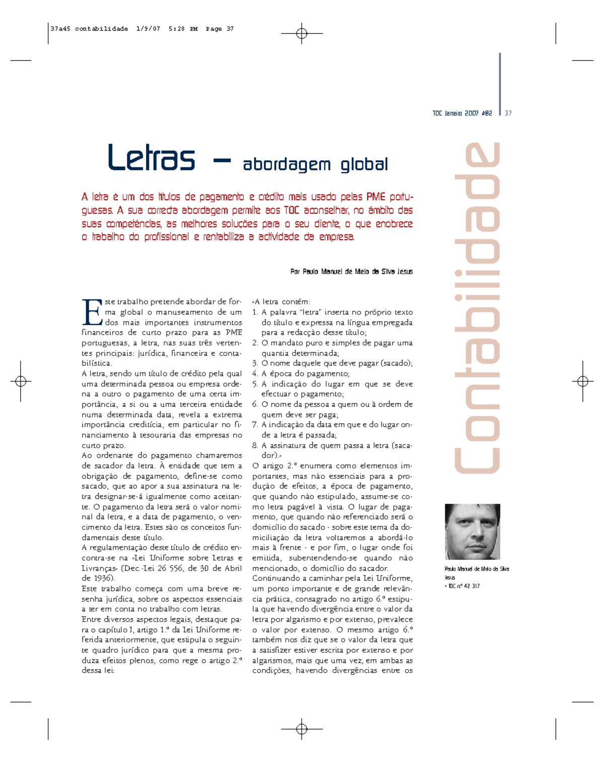 Letra - Material didático - TOC Janeiro 2007 #82 37 E ste trabalho ...