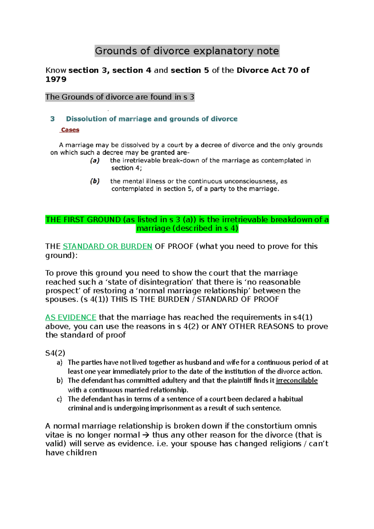Grounds of divorce explanatory note (1) - Grounds of divorce ...