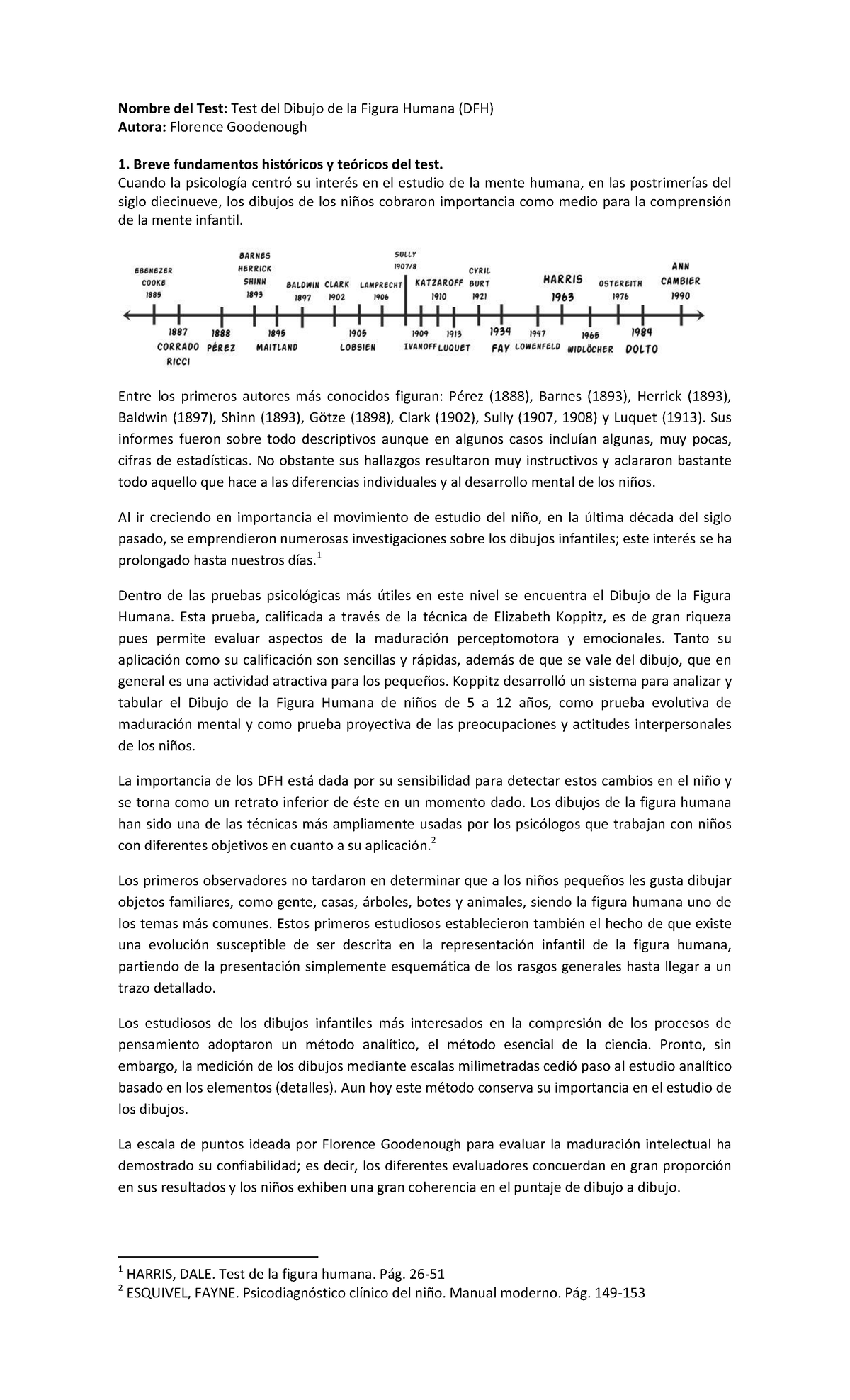 Test Del Dibujo de La Figura Humana - Florence Goodenough - Nombre del ...
