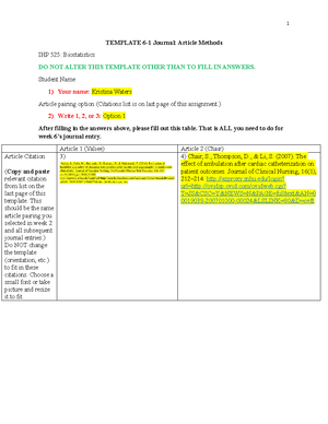IHP 525 Milestone Three Table - IHP 525 Milestone Three Table For this ...
