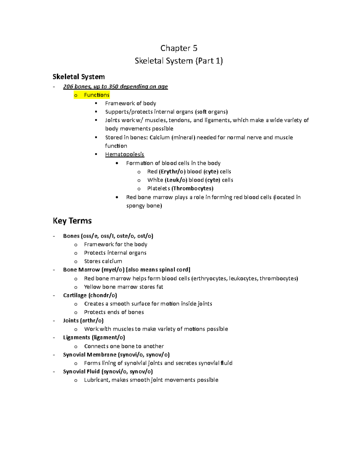 1 Skeletal System Part 1 - Chapter 5 Skeletal System (Part 1) Skeletal ...