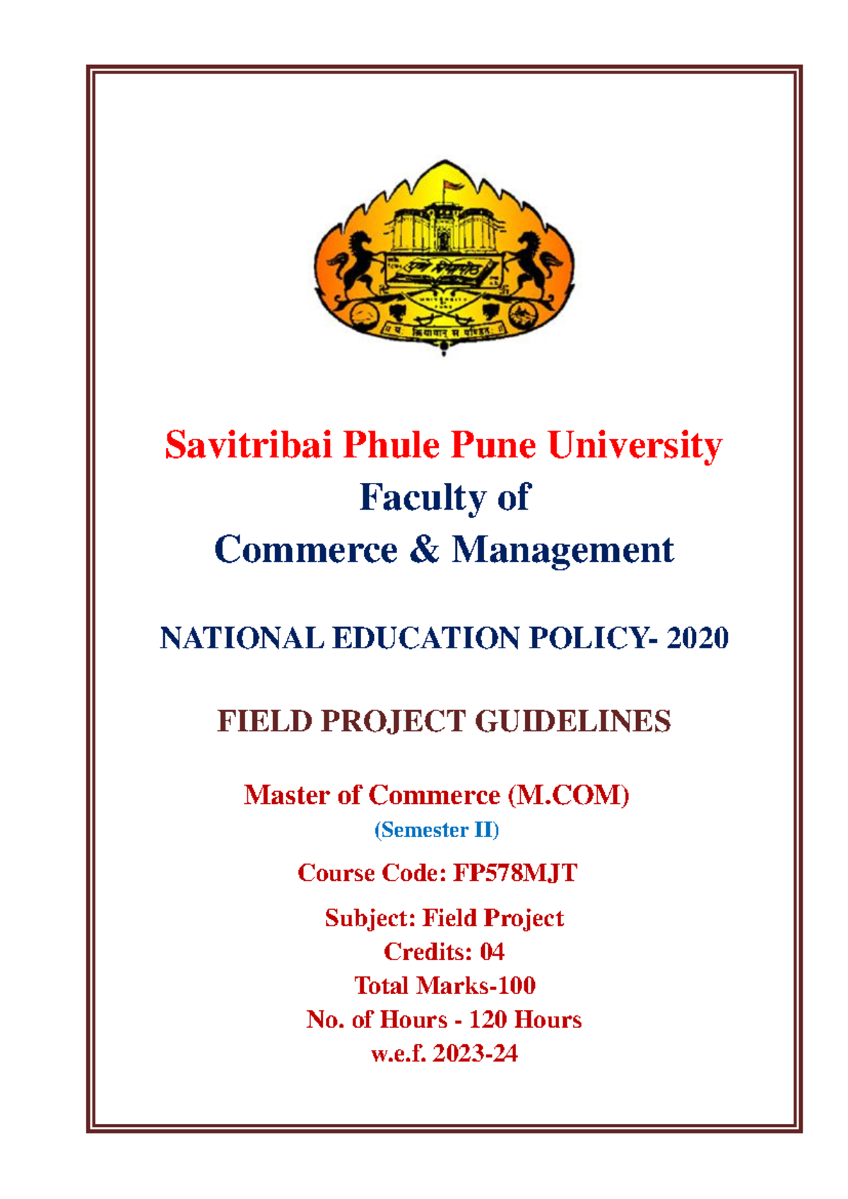 M.Com. Syllabus (NEP) Sem II-OJT 21022024 - Savitribai Phule Pune ...
