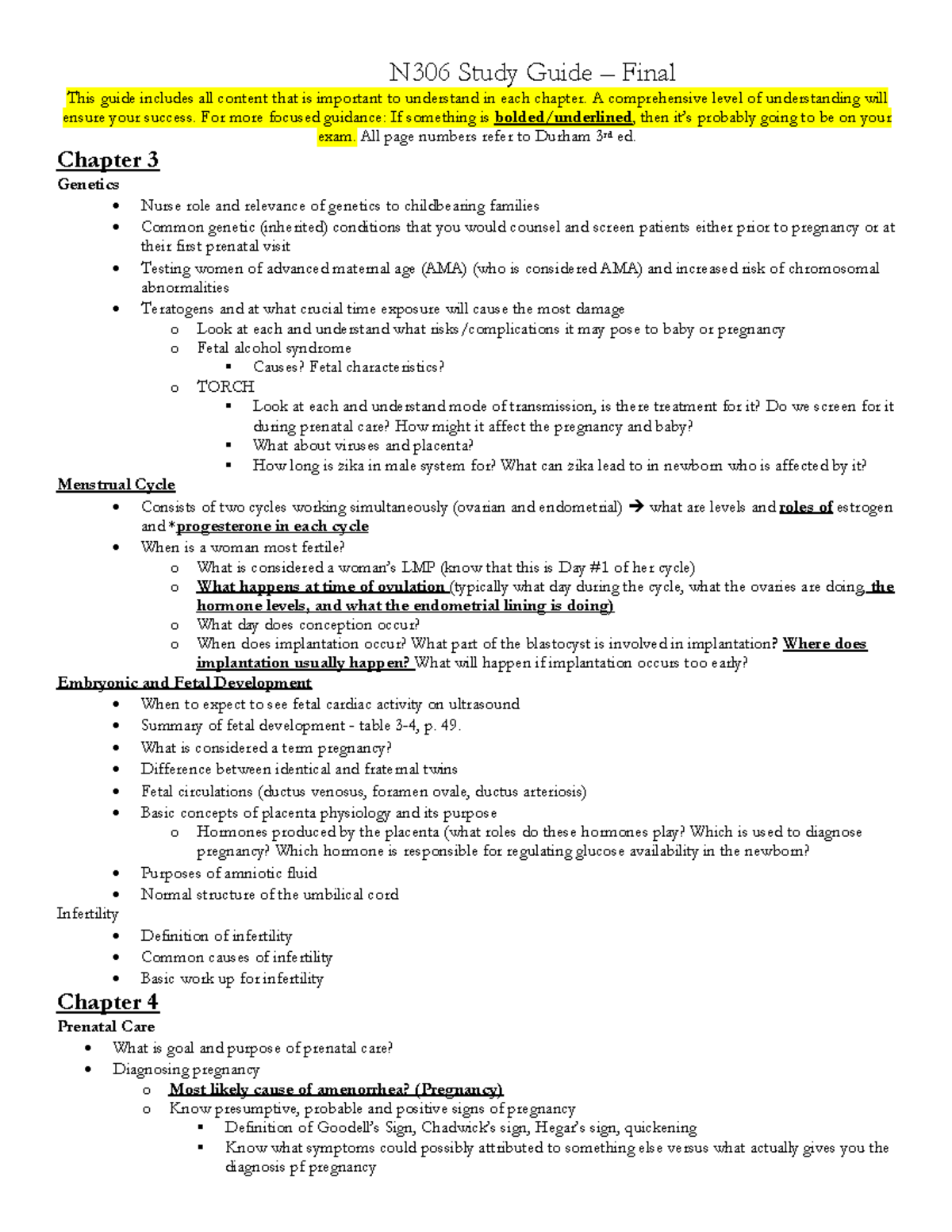 N306 OB Maternal Newborn ATI Exam Study Guide - N306 Study Guide 3 ...