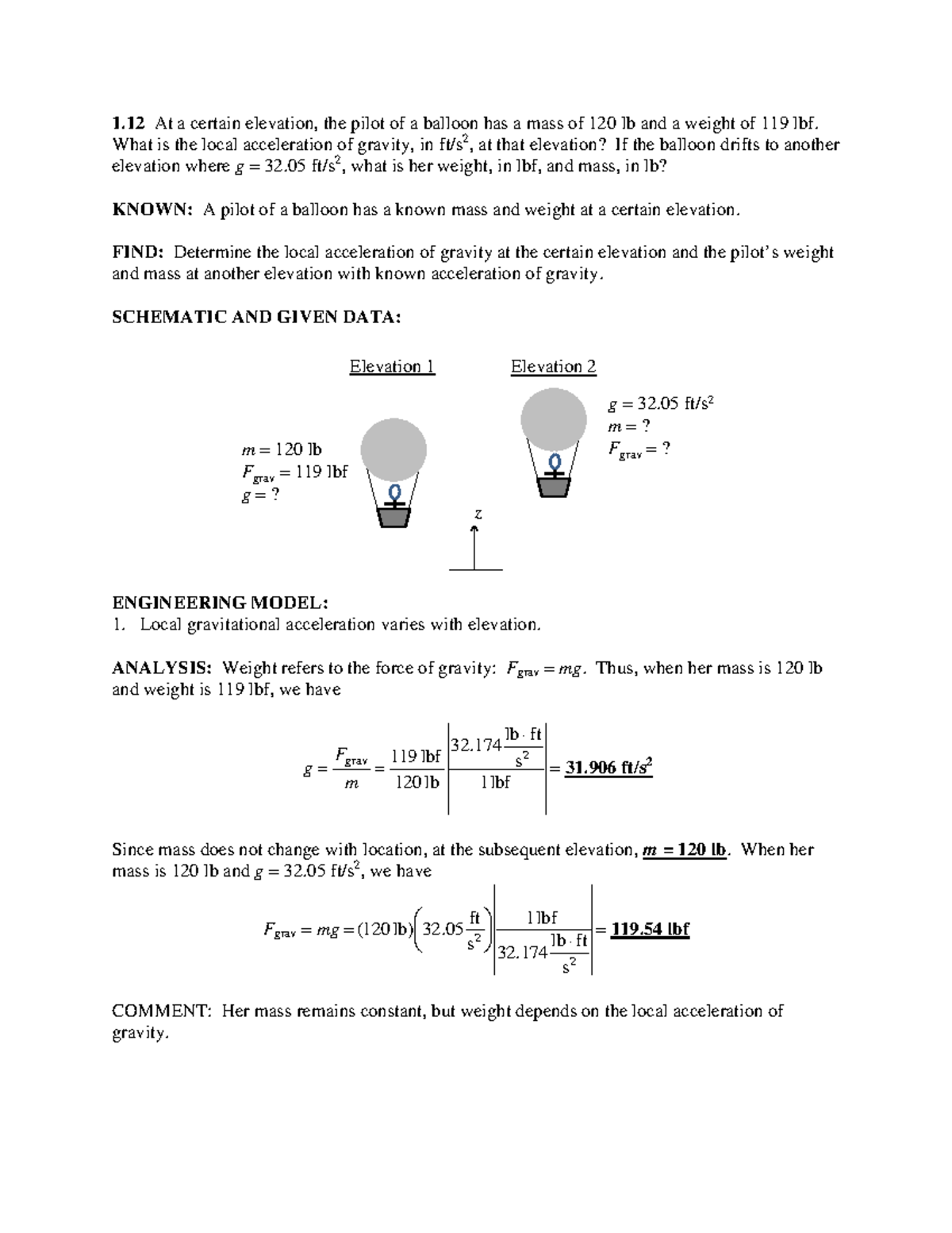 HW 1 Solutions - HW 1 of Thermodynamics - 1 At a certain elevation, the ...