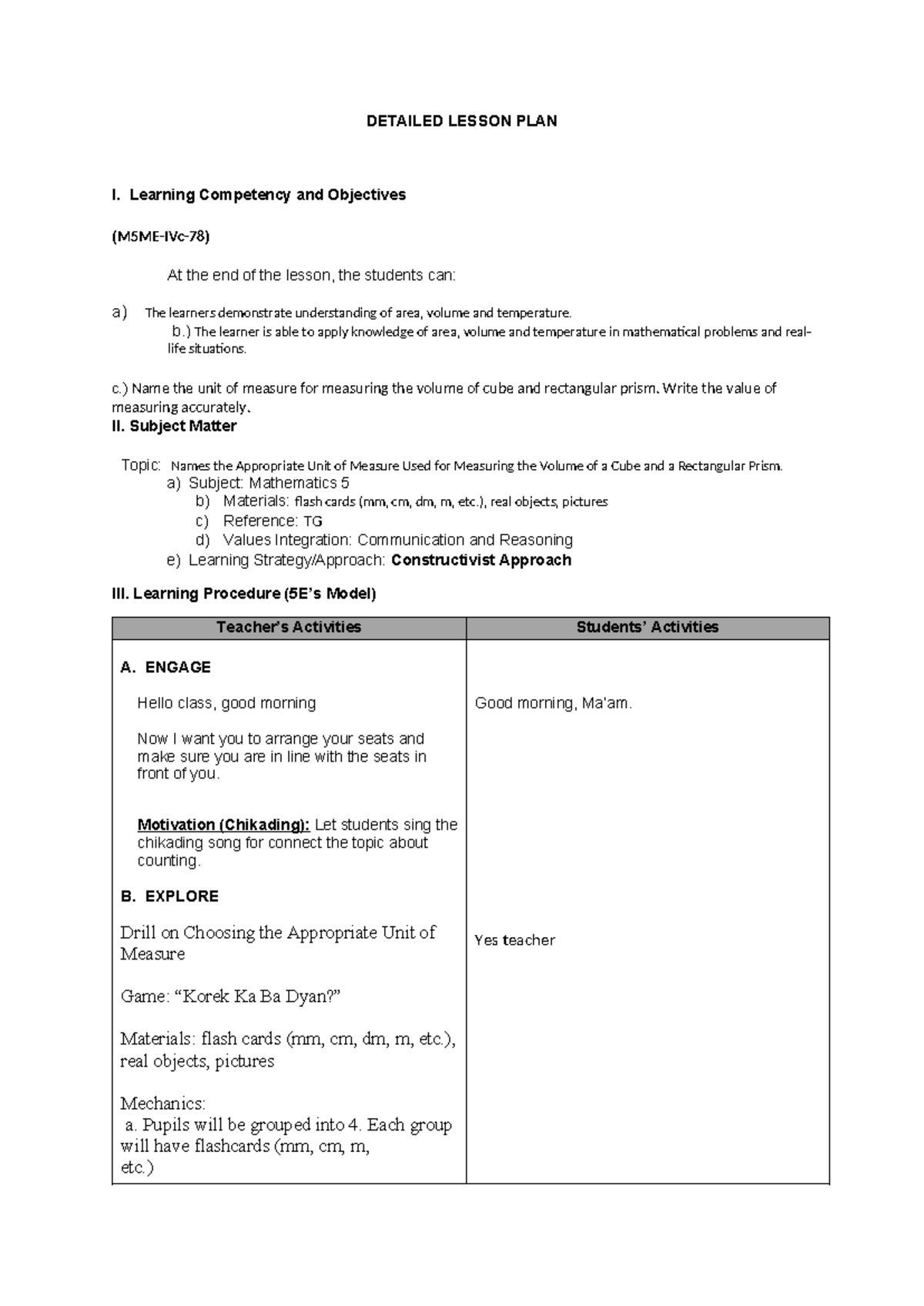 MATH5 Q4 W3 D3 - DETAILED LESSON PLAN I. Learning Competency and ...