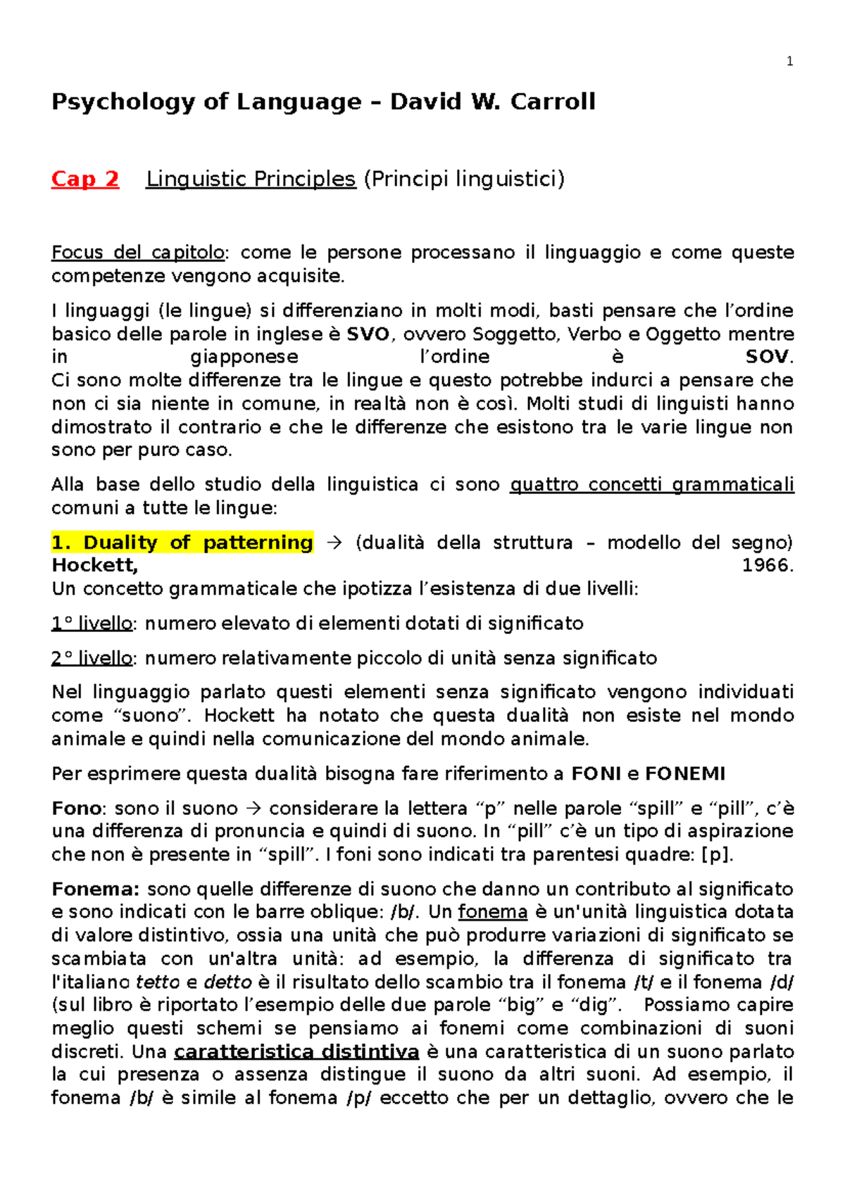 Psychology of Language CAP 2 e 3 - Psychology of Language – David W ...