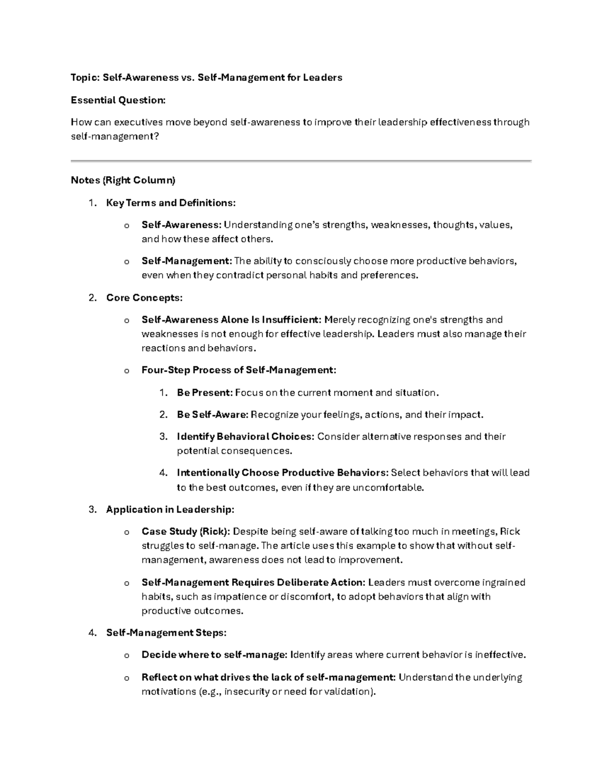Self awarness to self improvement - Topic: Self-Awareness vs. Self ...