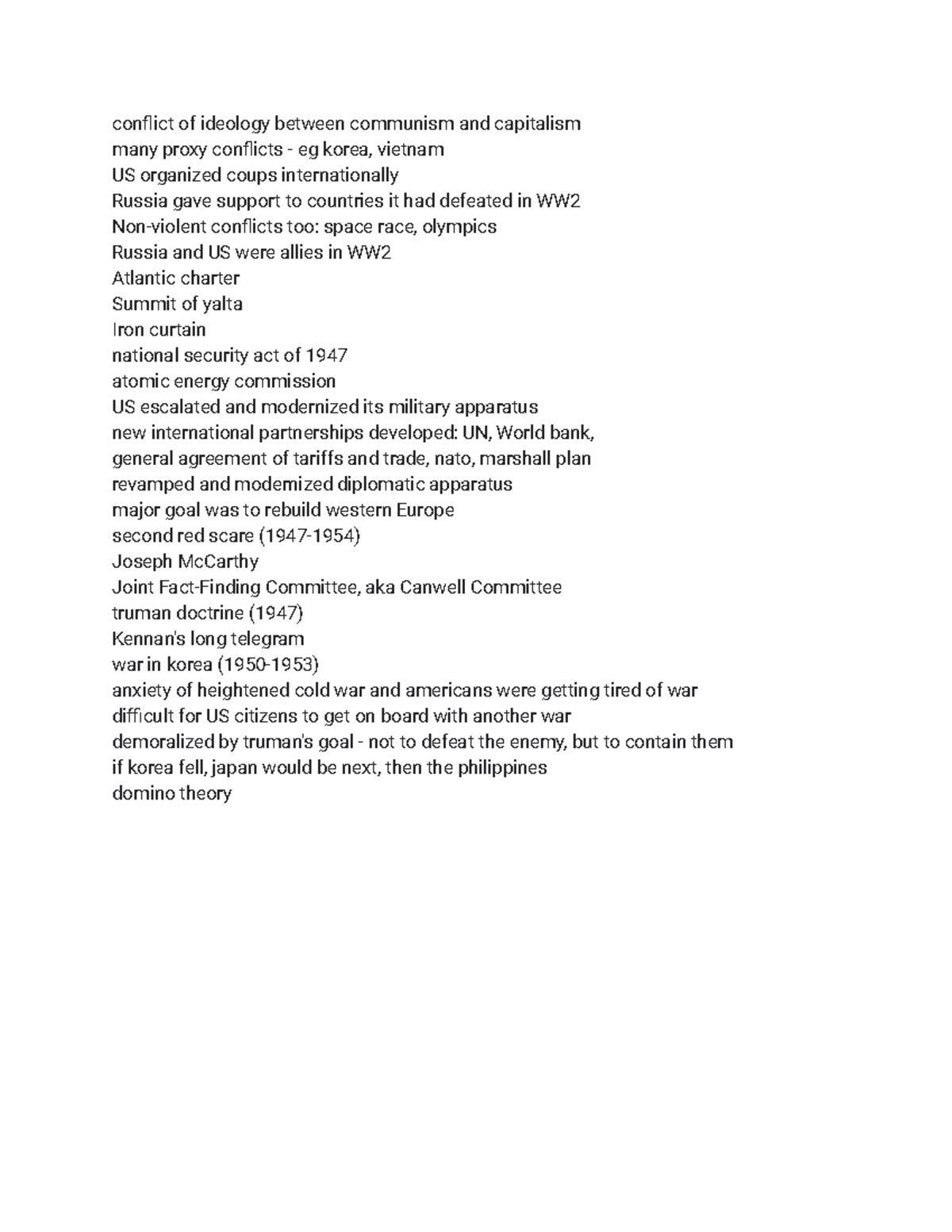 Americans and the Cold War, 1945 - 1962 - conflict of ideology between ...