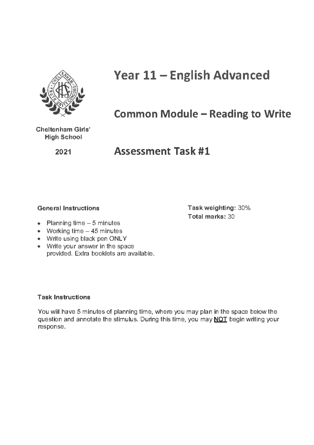 6. 2021 RTW sample - Year 11- English Advanced Common Module - Reading ...