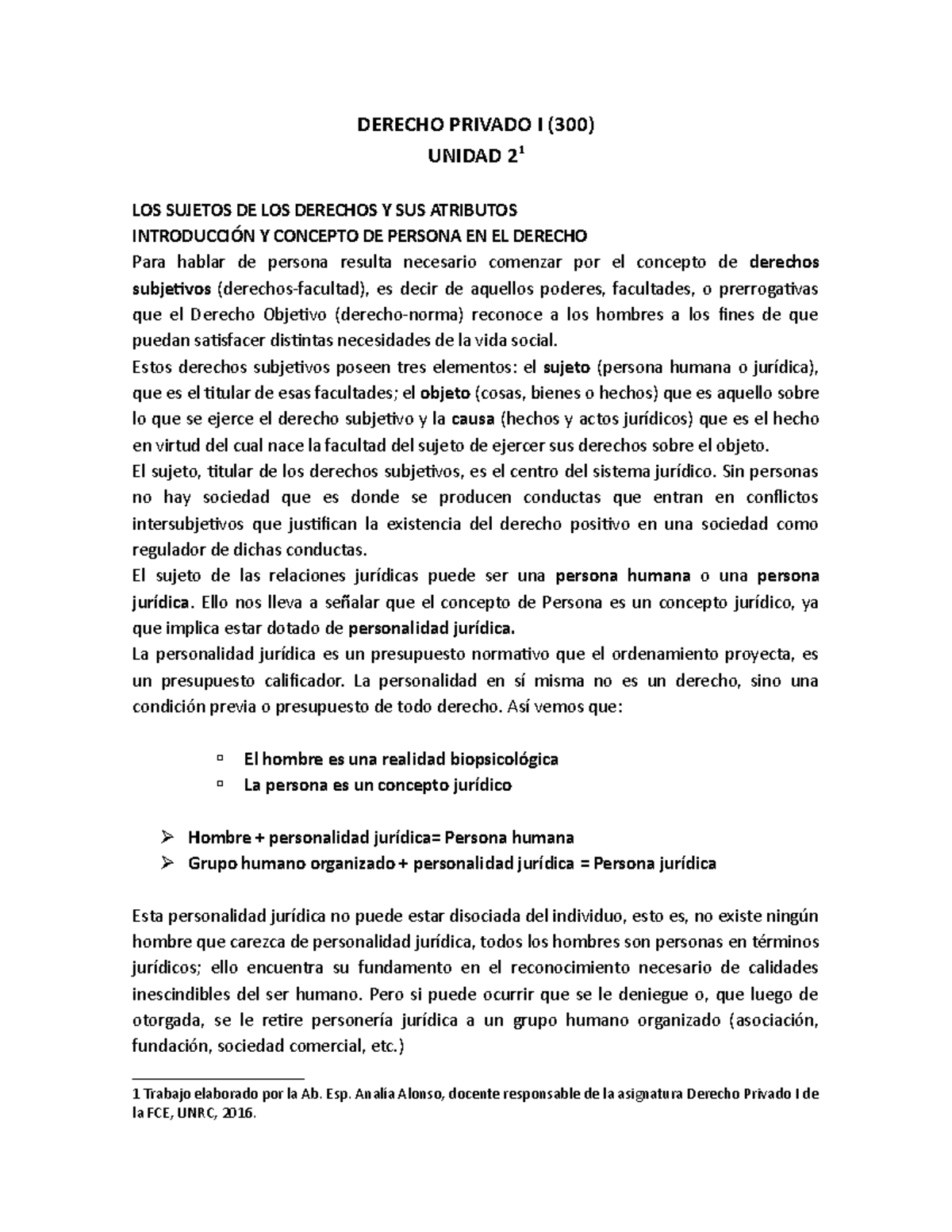 Unidad 2 Derecho Privado I. Plan Nuevo - DERECHO PRIVADO I (300) UNIDAD ...