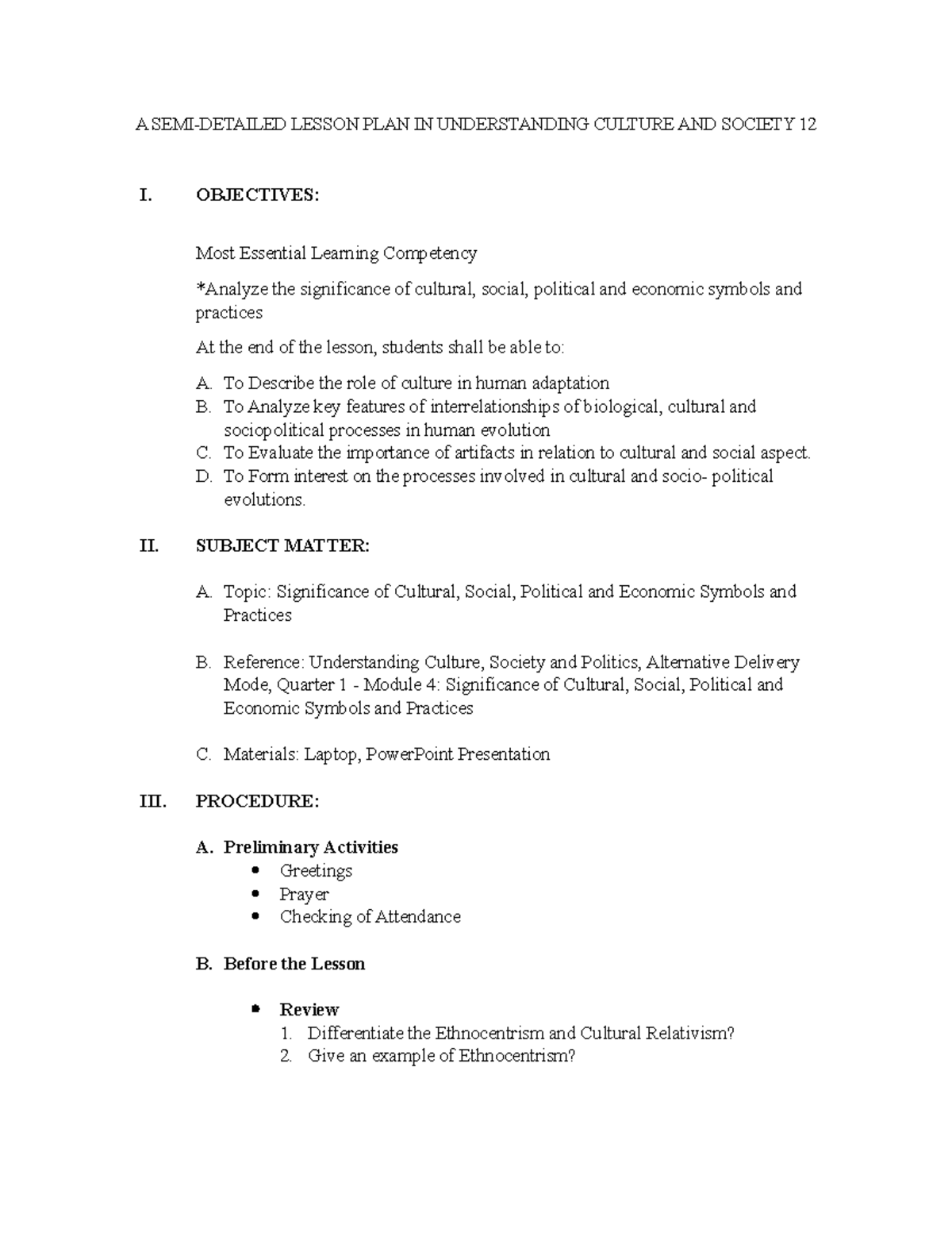 SDLP - Lesson 4 - NOTES - A SEMI-DETAILED LESSON PLAN IN UNDERSTANDING ...
