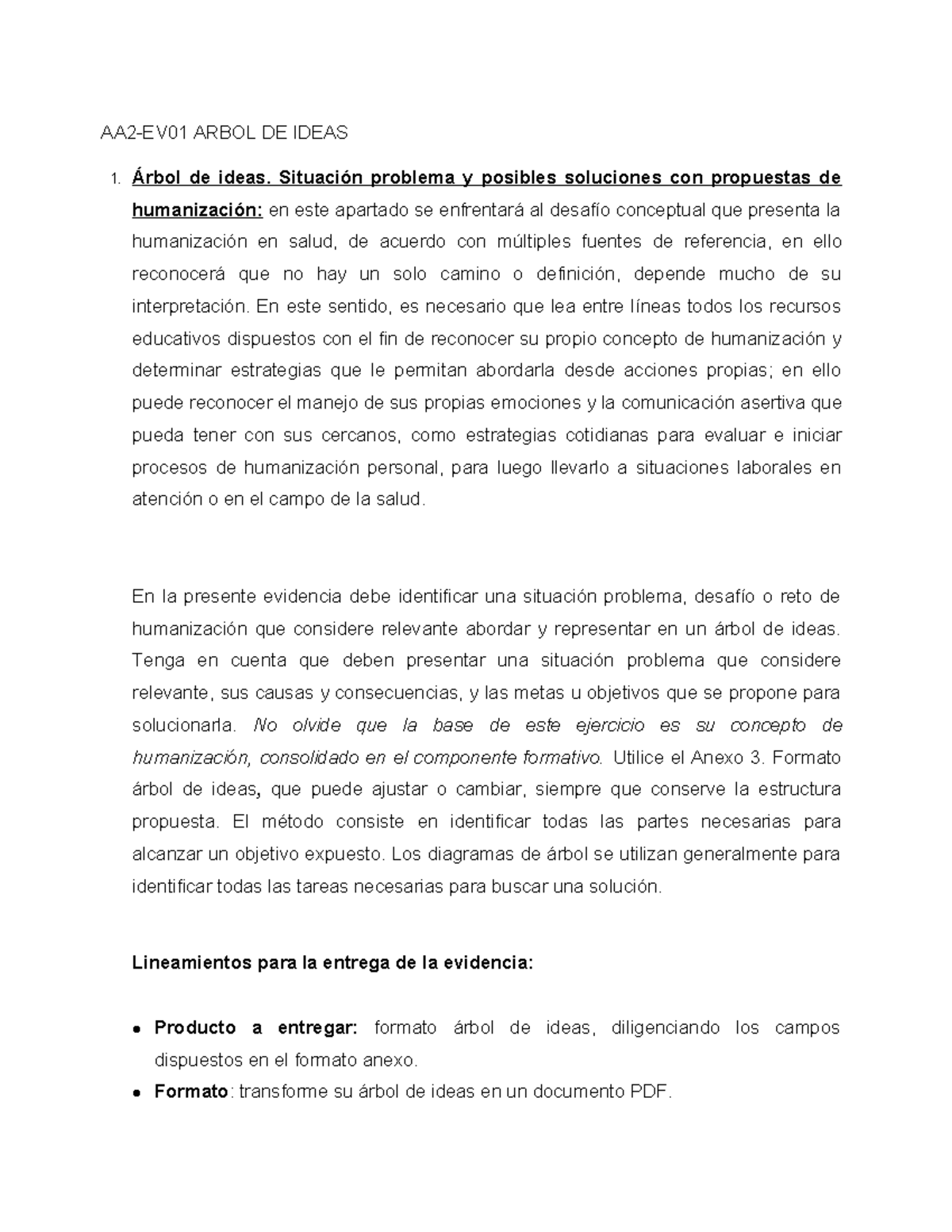 AA4-EV01. Documento colaborativo. Consolidación. - AA2-EV01 ARBOL DE ...