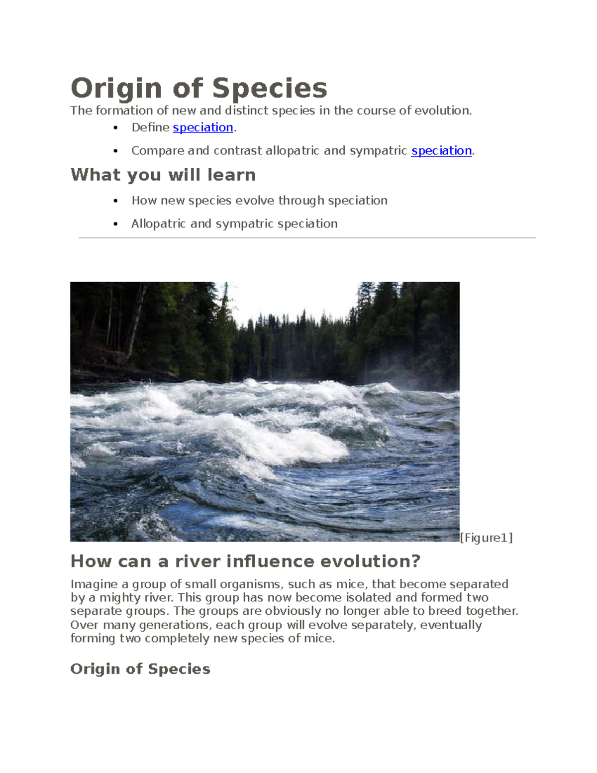 Biology study guide part 32 - Origin of Species The formation of new ...