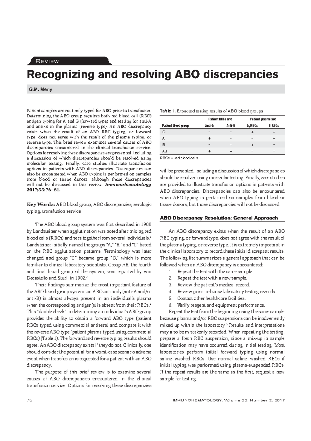 ABO discrepancies - review - Warning: Popup annotation has a missing or invalid parent ...