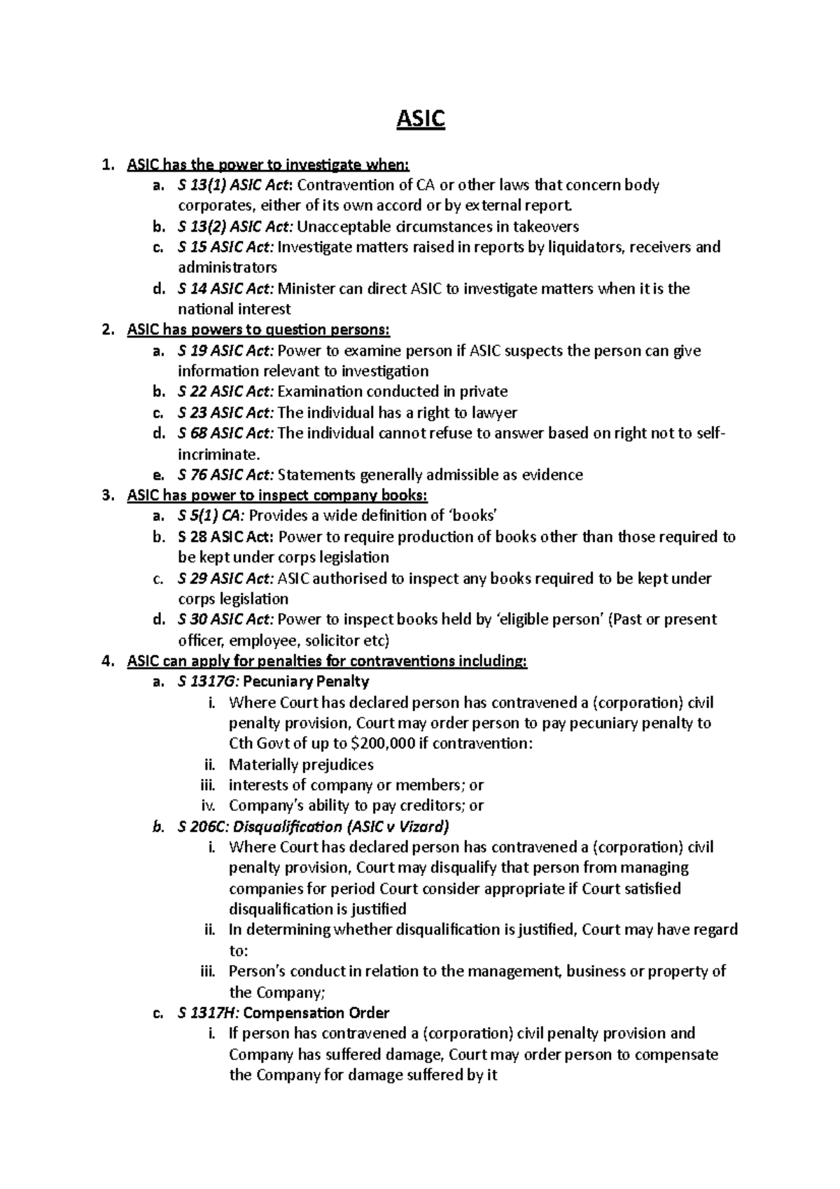 ASIC - Topic summary ASIC - ASIC ASIC has the power to investigate when ...