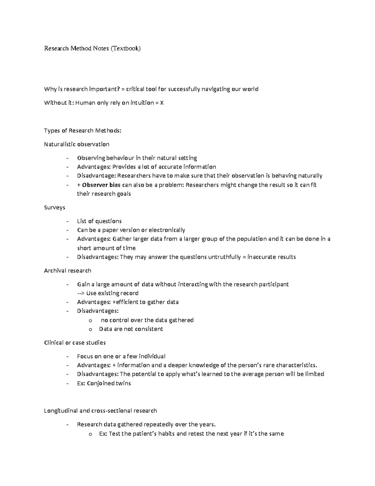 RM texbook notes - Research Method Notes (Textbook) Why is research ...