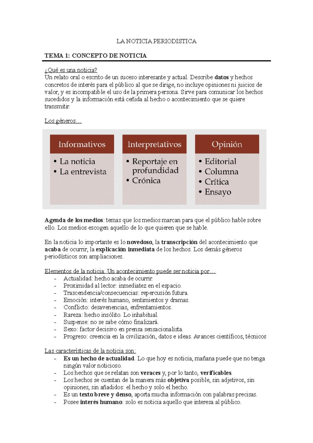 LA Noticia Periodistica - LA NOTICIA PERIODISTICA TEMA 1: CONCEPTO DE ...