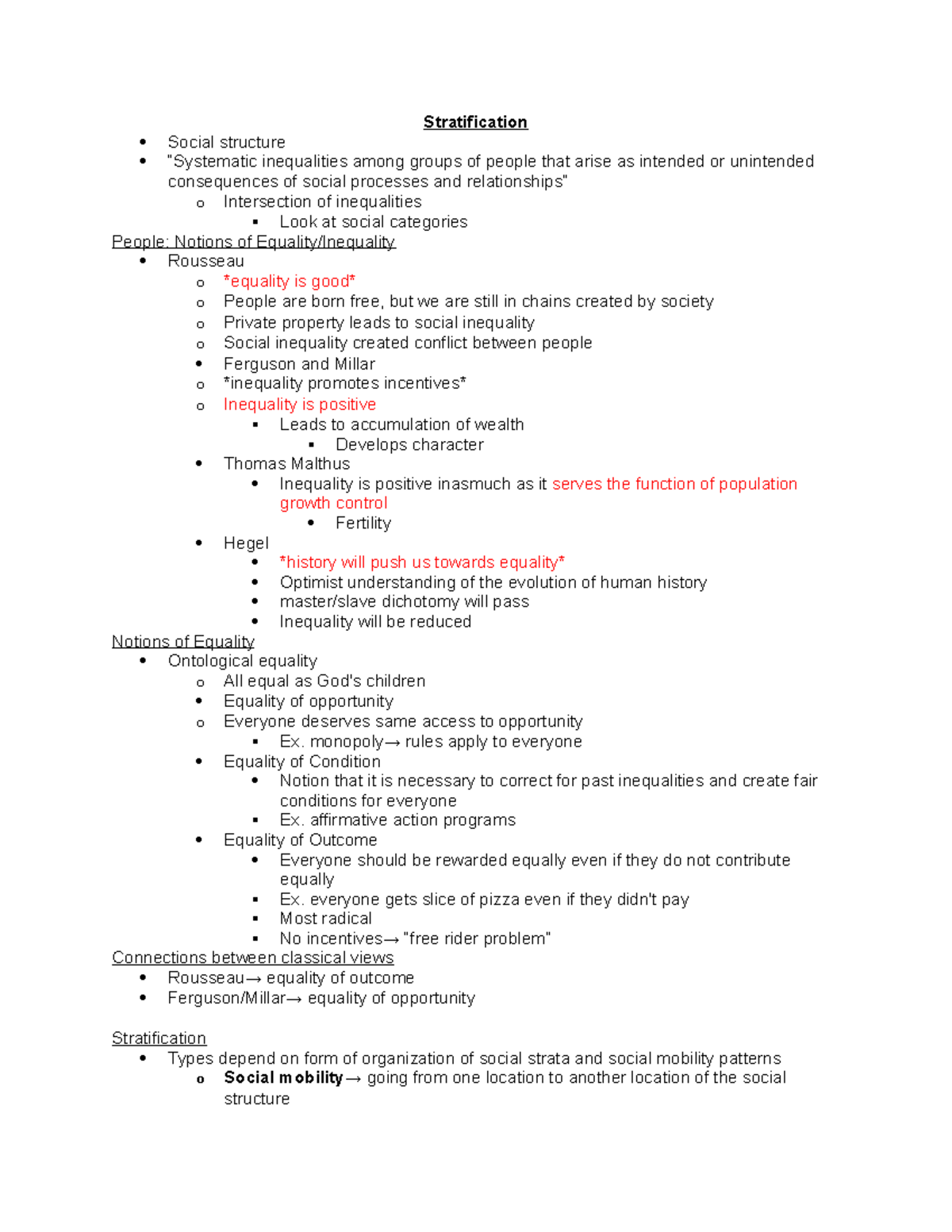 SOCY1000Final Study Guide - Stratification Social structure ...