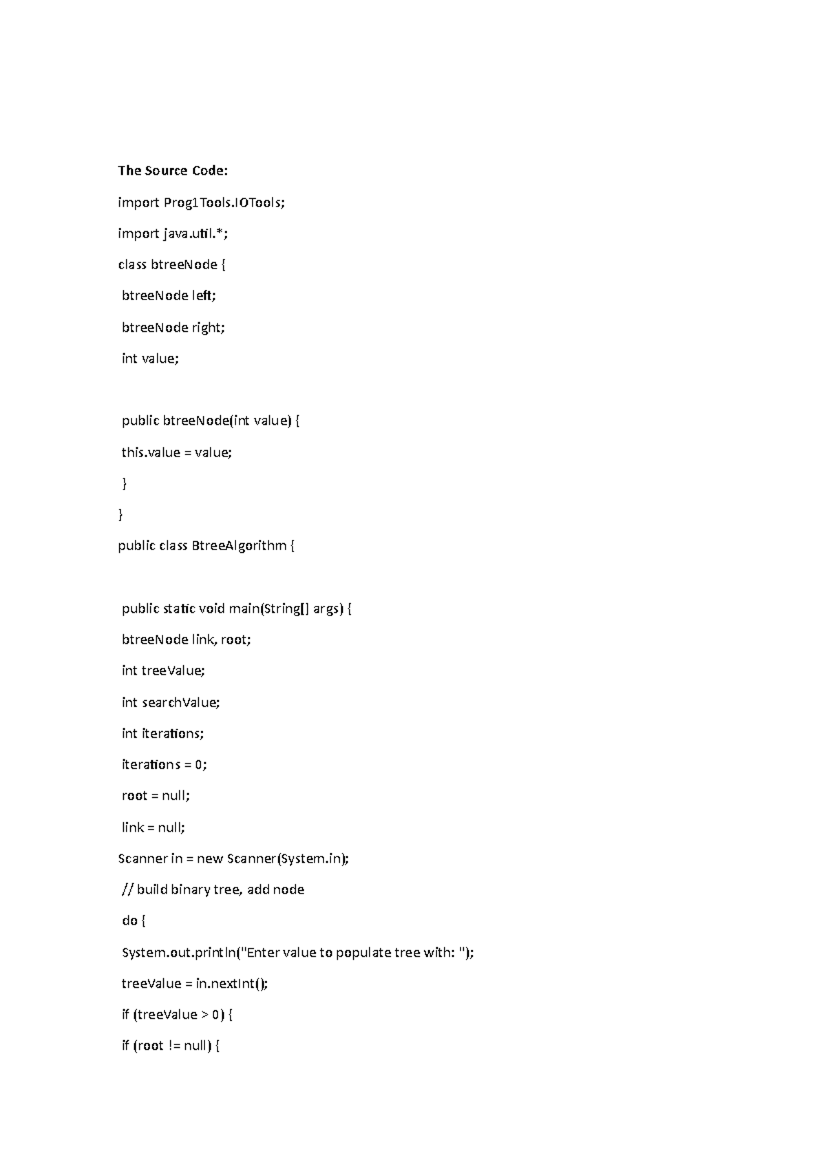 Written Assignment Unit 4 The Source Code Import Prog1tools Import Java Class Btreenode