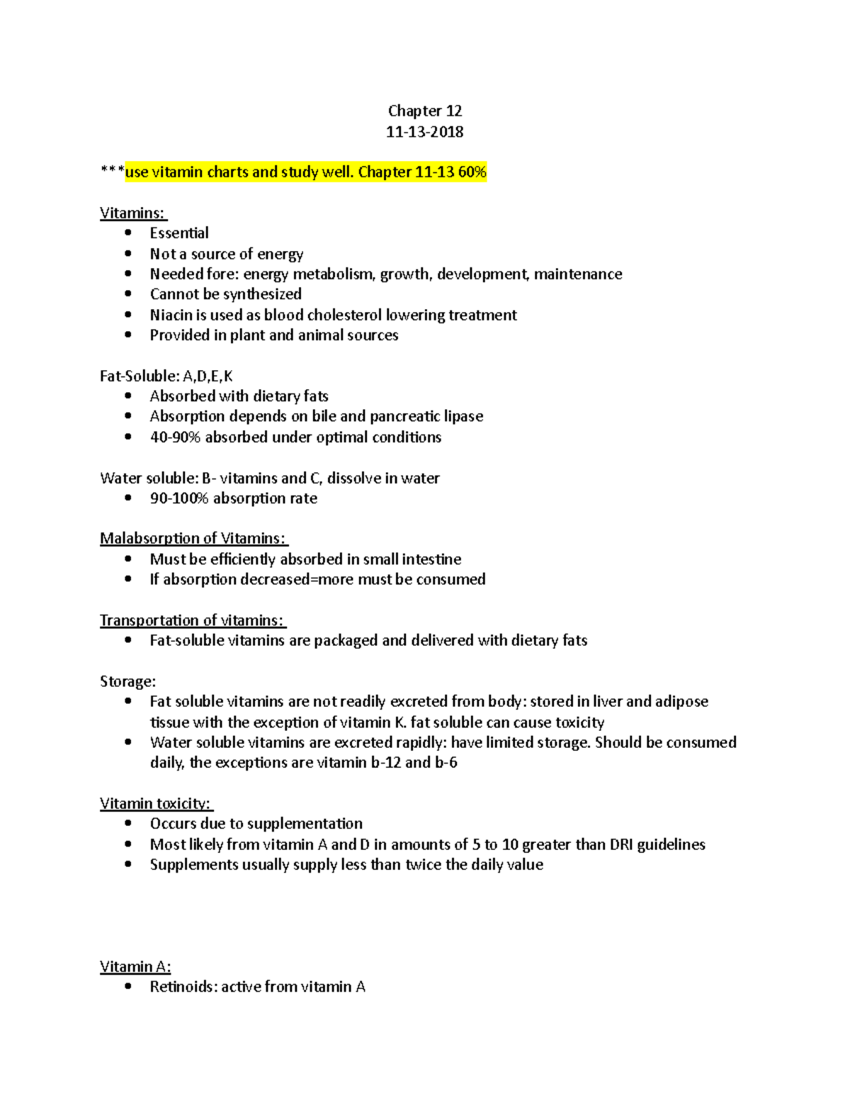 Chapter 12 - Lecture notes ch. 12 - Chapter 12 11-13-2018 ***use ...