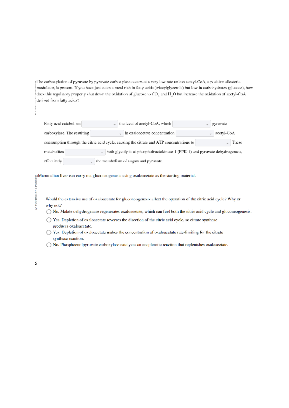 BM 252 su 5 assignment questions - The carboxylation of pyruvate pyruvate carboxylase occurs at ...
