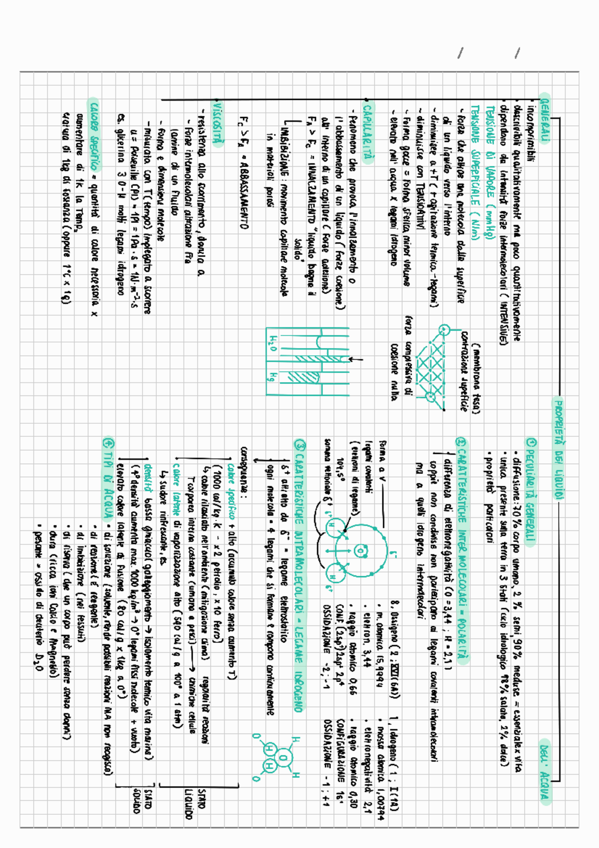Proprietà dei liquidi e dell'acqua - Chimica,schema - Scienze Naturali ...