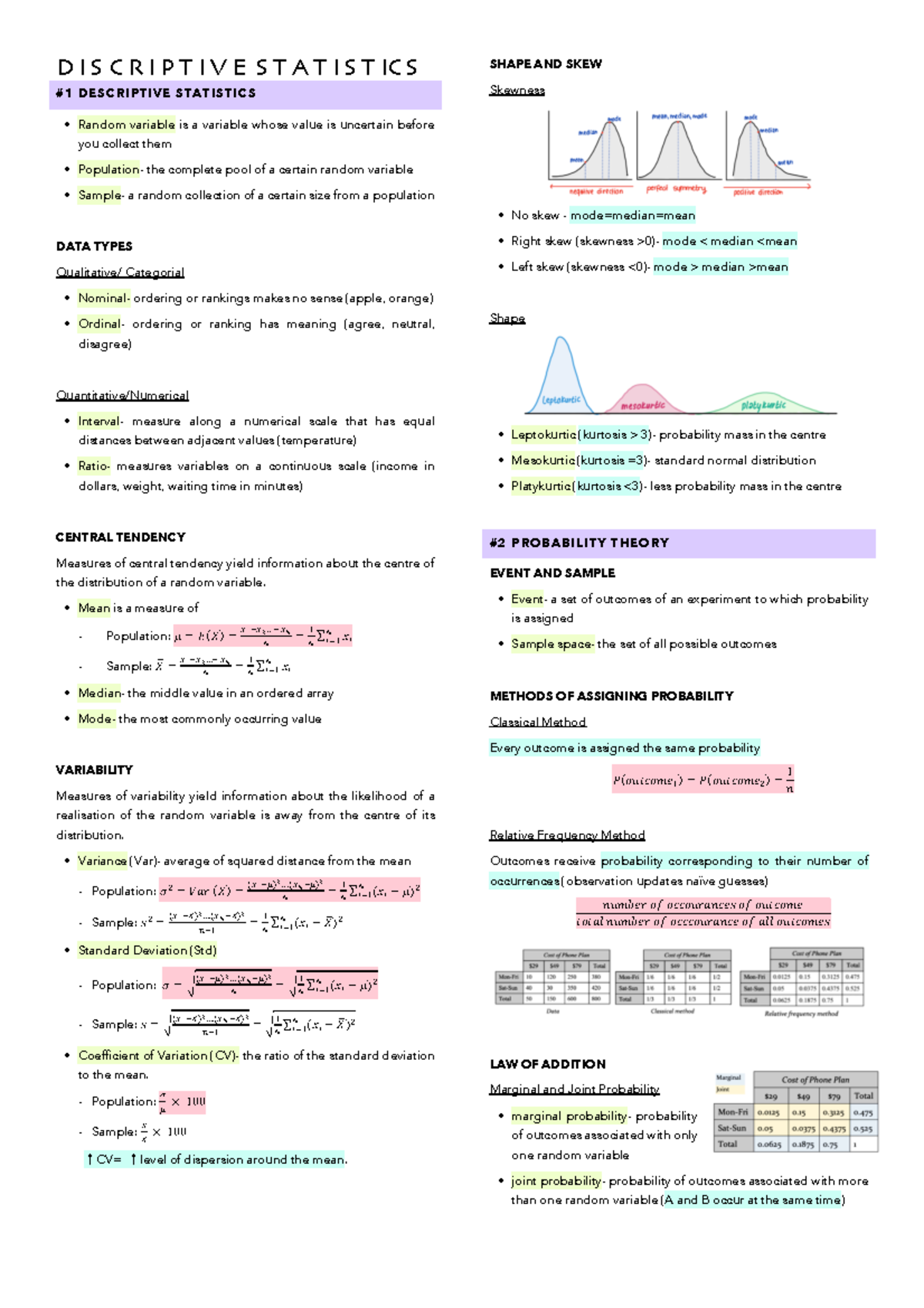 Business stats summary - D I S C R I P T I V E S T A T I S T IC S # 1 D ...
