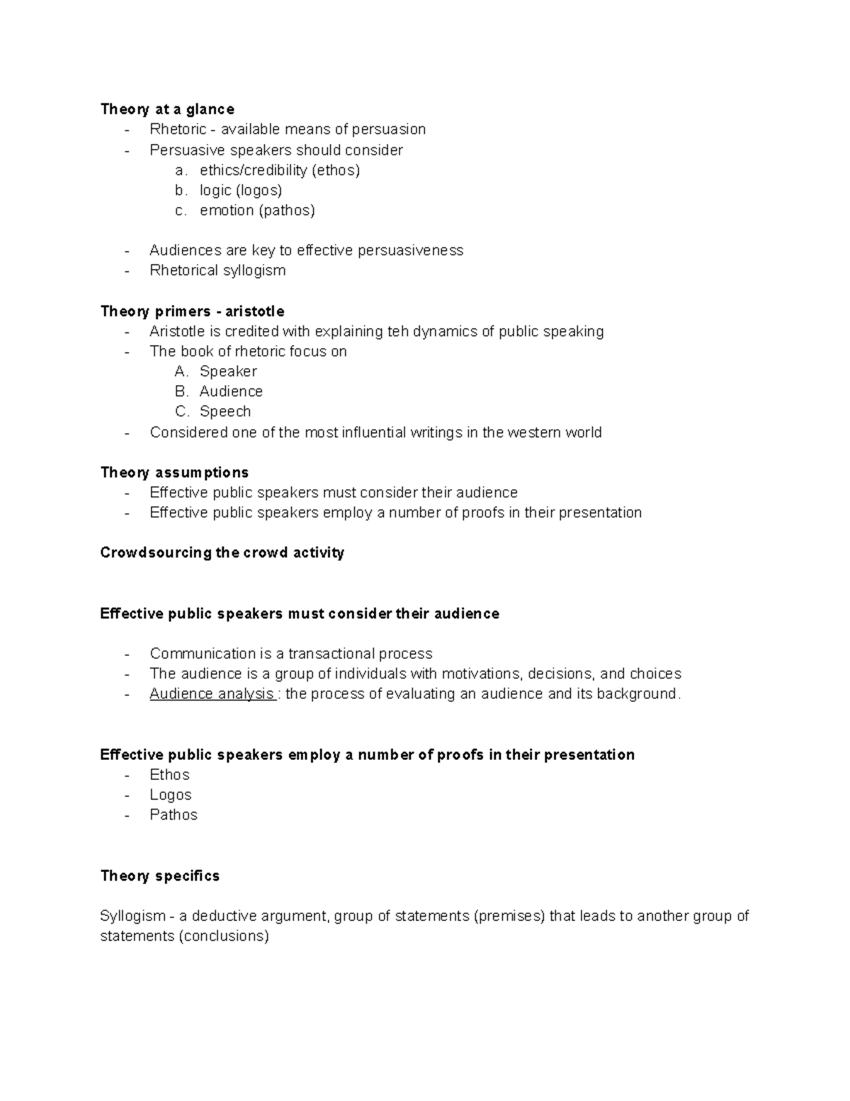 The Rhetoric - Theory at a glance - Rhetoric - available means of ...