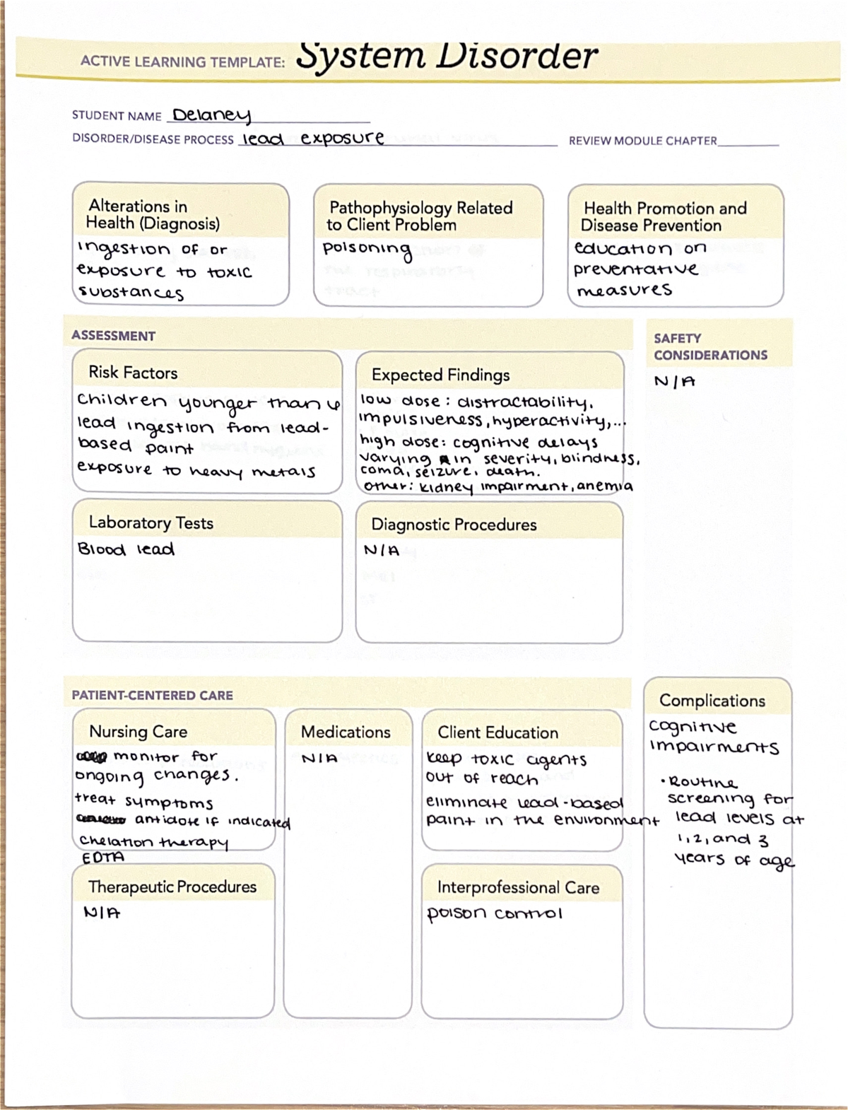 Lead exposure Active Learning Template Basic - ACTIVE LEARNING TEMPLATE ...